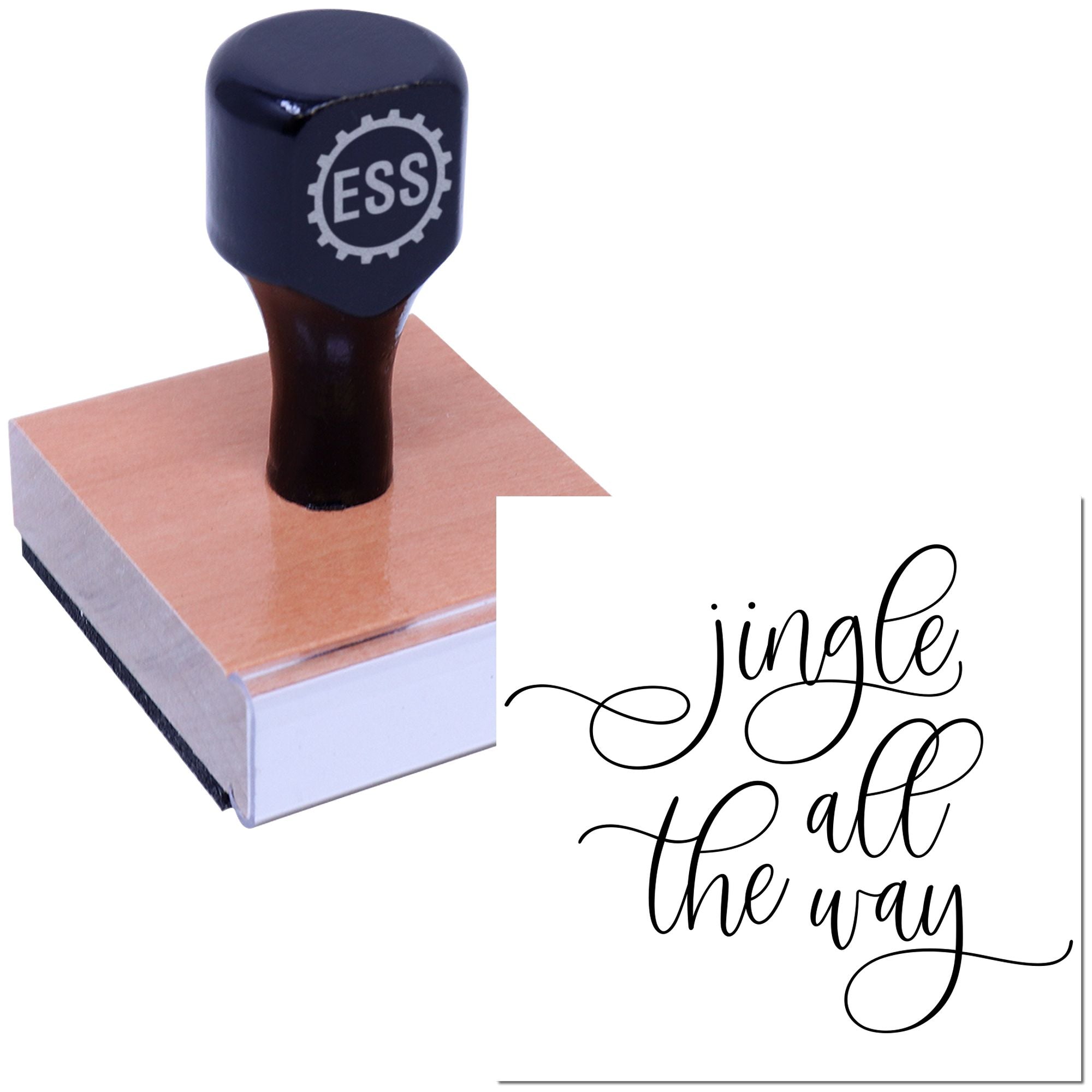 Whimsical Holiday Typography Tag Rubber Stamp | Engineer Seal Stamps