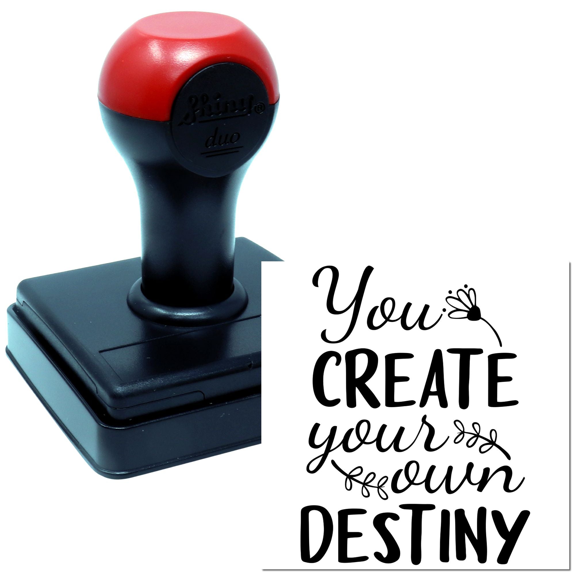 Duo Handlettered Rubber Stamp - Create Your Destiny Custom Packaging Stamp