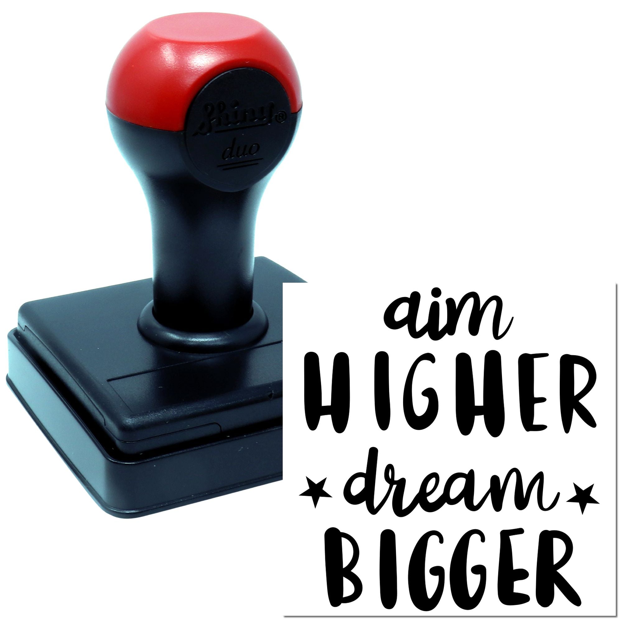Duo Aim Higher Dream Bigger Inspirational Rubber Stamp, Classroom ...