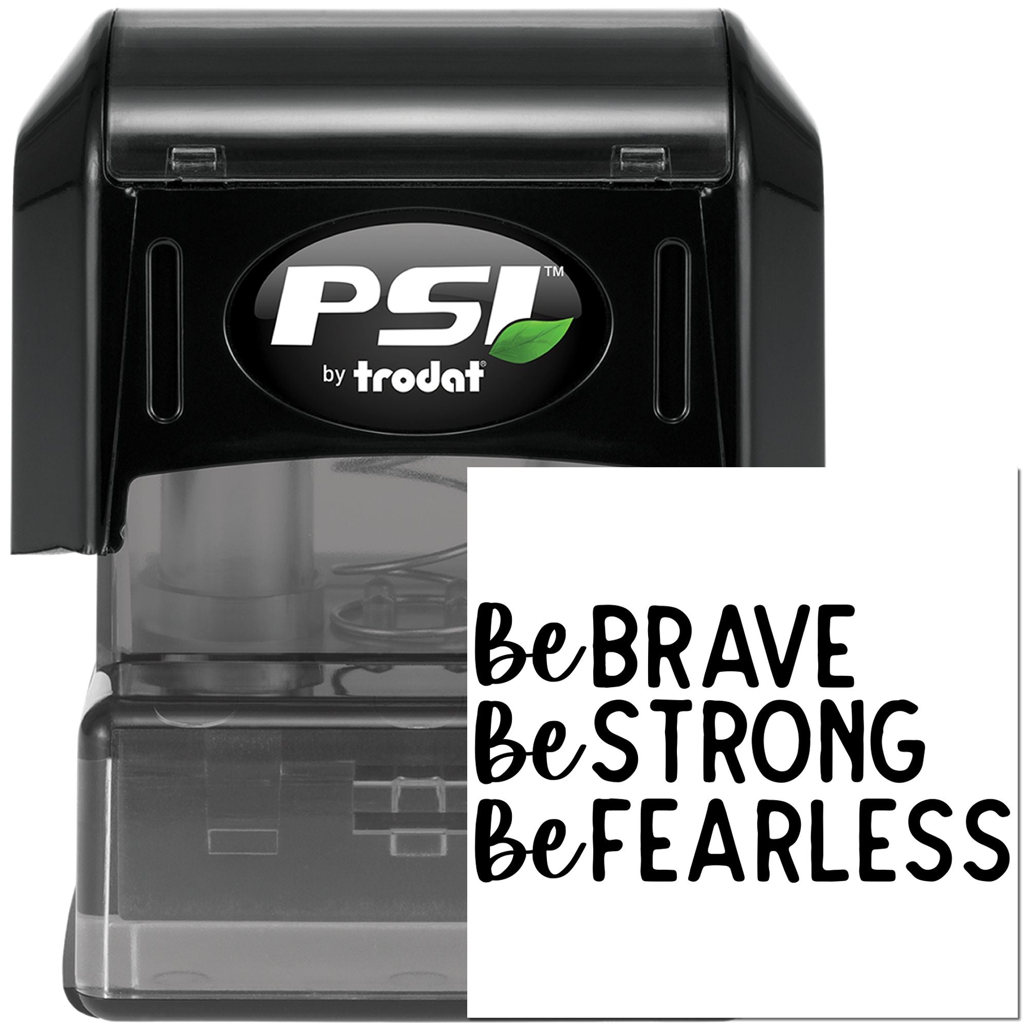 Pre-Inked Brave Strong Fearless Stamp for Scrapbook and Greeting Card Stamp