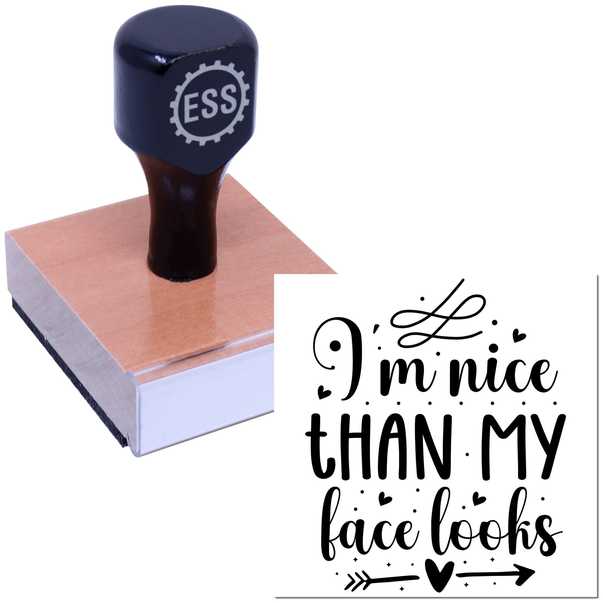 Nice Behind Scowl Sarcastic Journaling Stamp – Bullet Journal Rubber Stamp