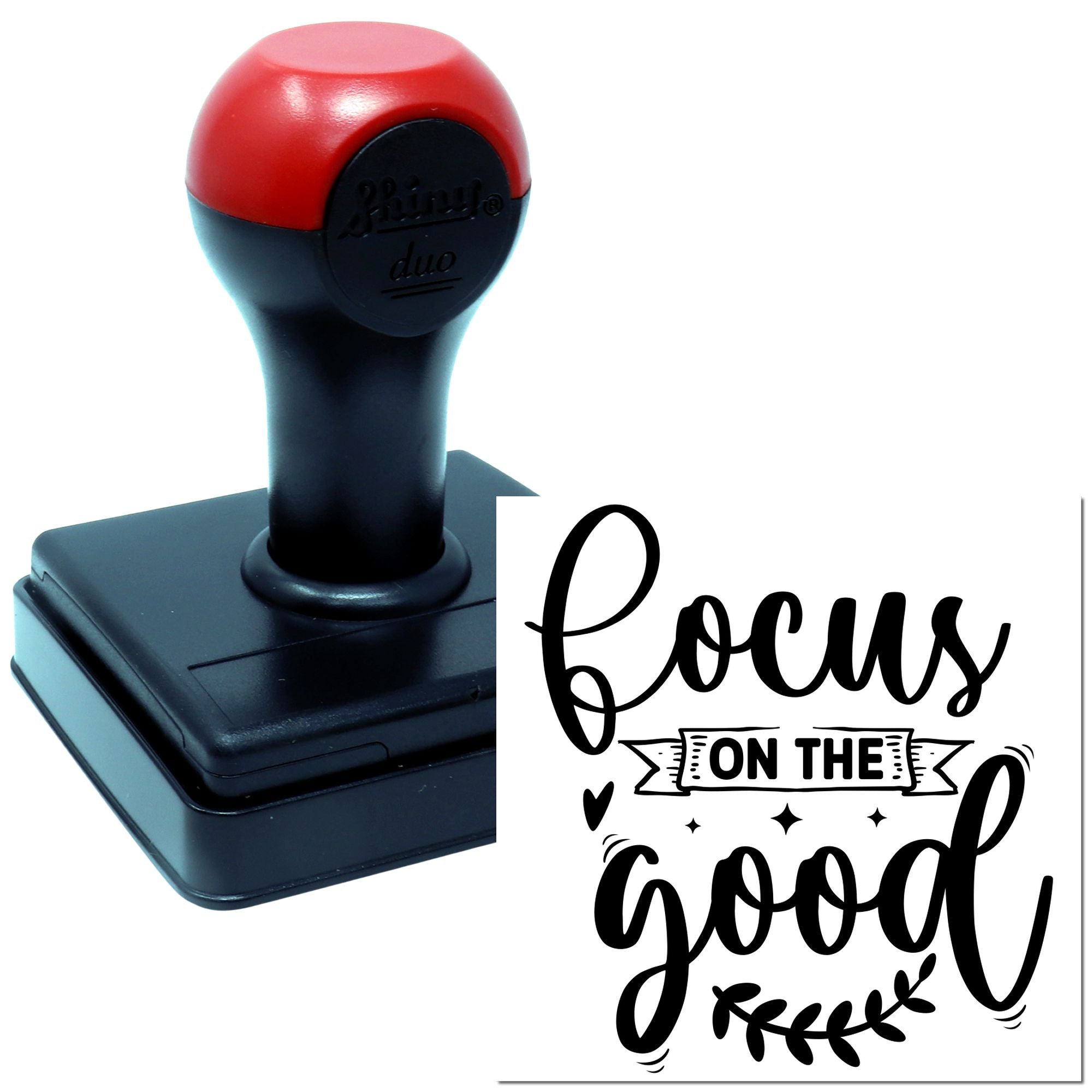 Whimsical Hand Stamp Duo - Focus on the Good Positive Phrase Stamp for ...