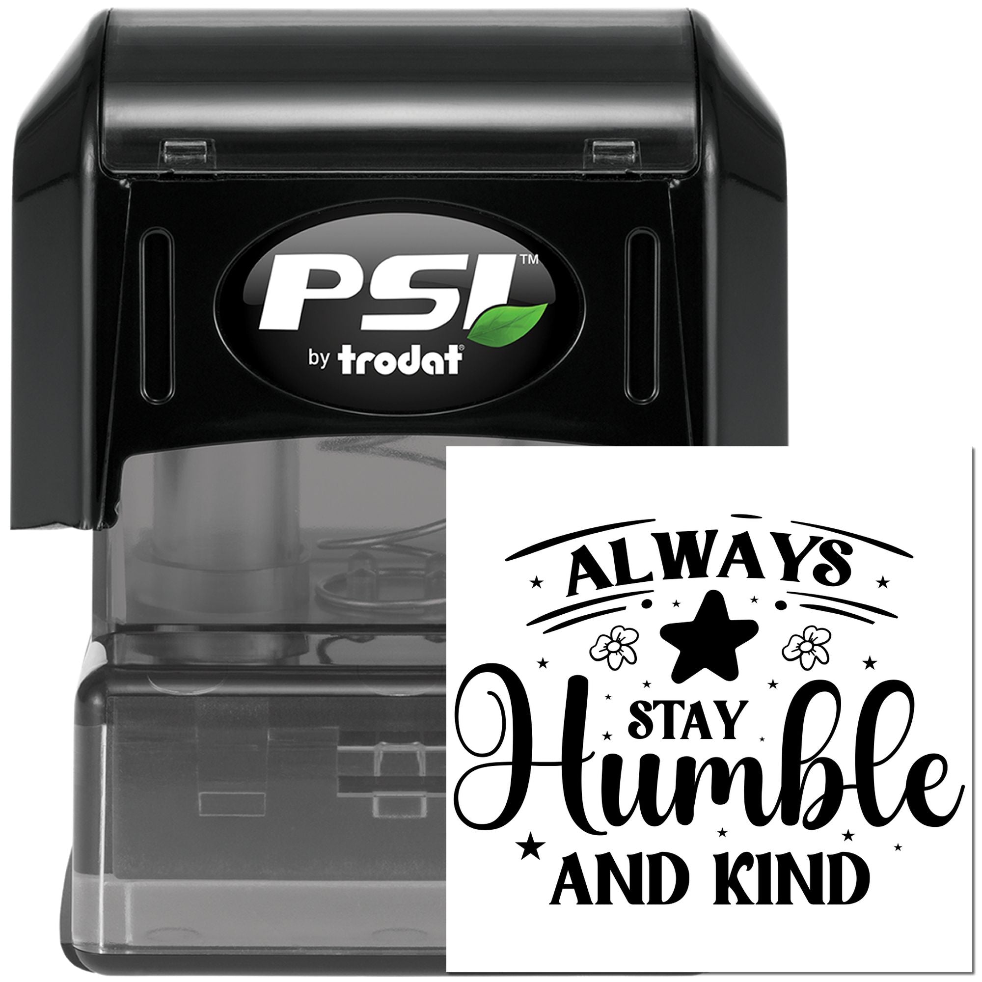 Pre-Inked Always Stay Humble Postcard Stamp | Engineer Seal Stamps