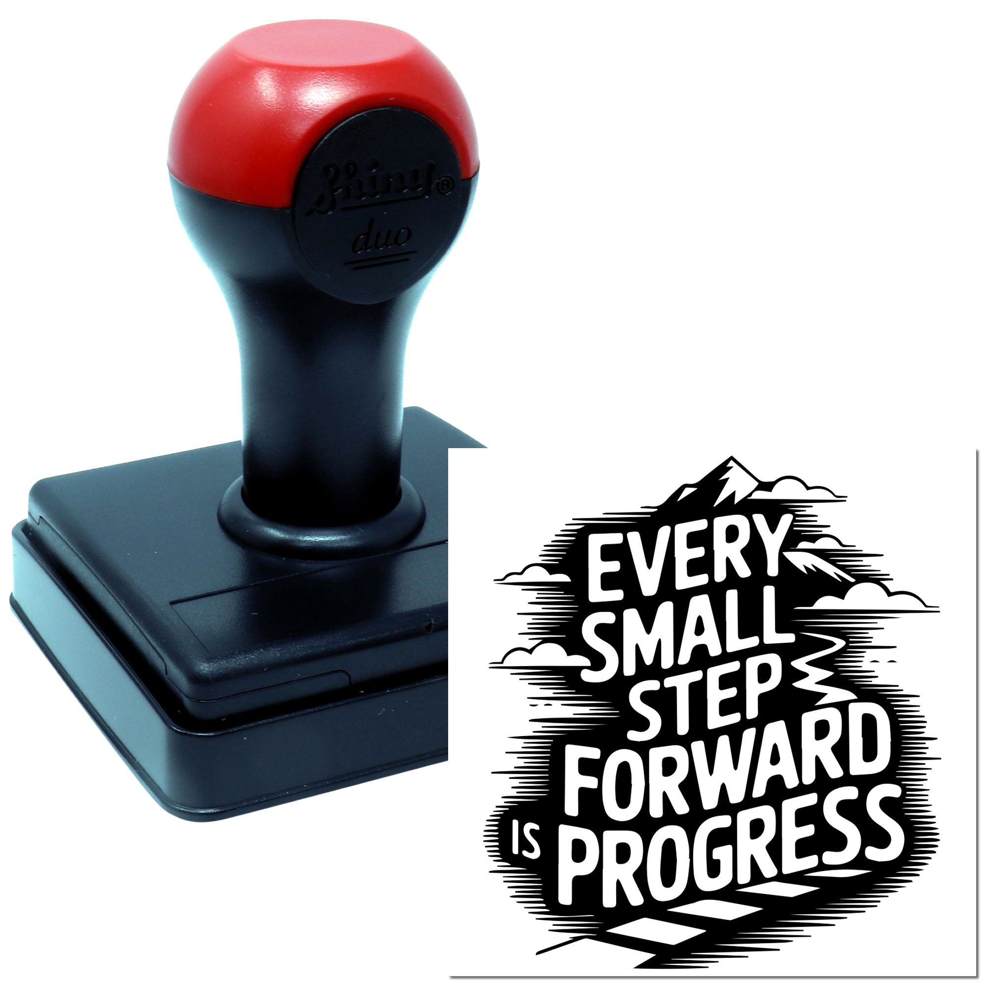 Duo Small Steps Forward Are Progress Hand Stamp | Engineer Seal Stamps