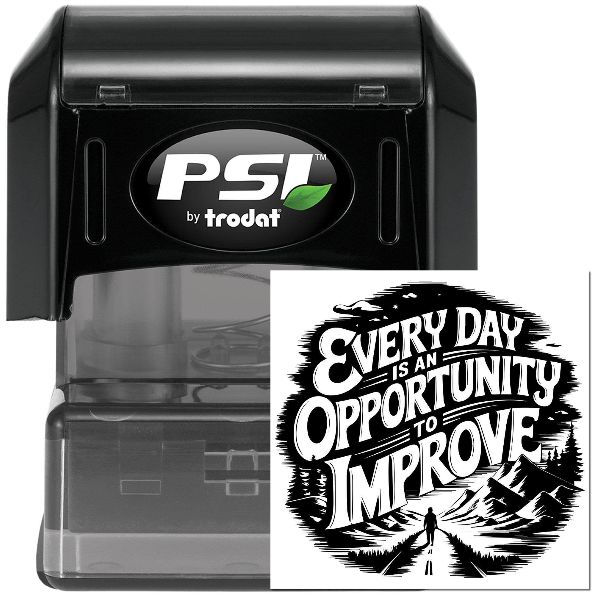 Pre-Inked Improve Every Day Stamp, Smudge-Free Daily Inspiration Stamp ...
