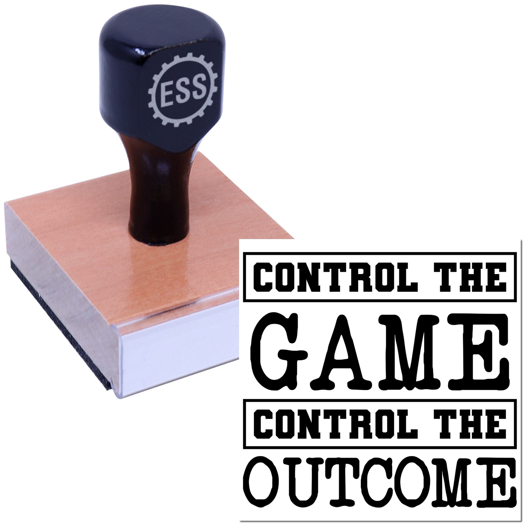Control Game Outcome Party Favor Tag Rubber Stamp, Handmade Gift Tag Stamp