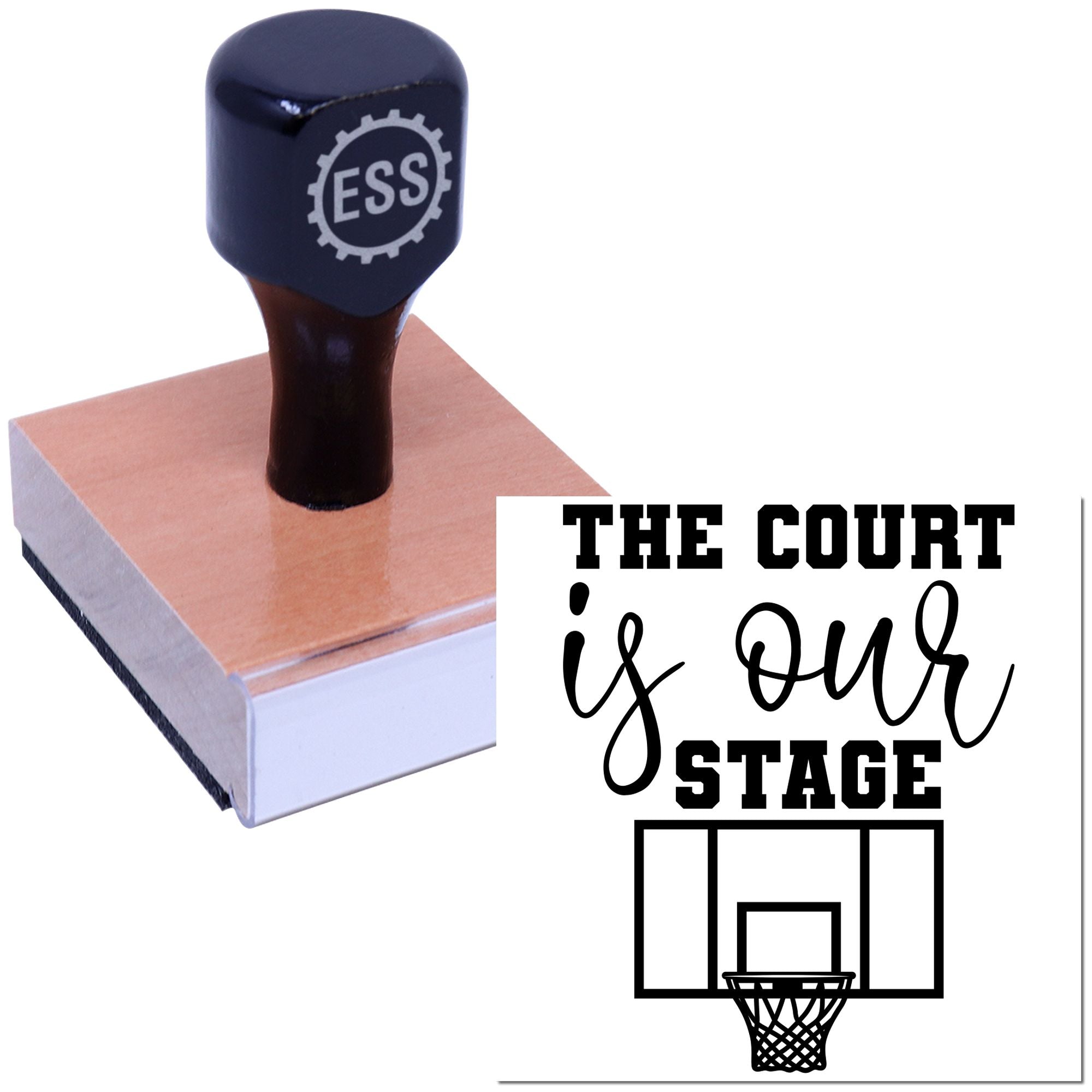 Hoops Drama Unfolds Craft Rubber Stamp | Engineer Seal Stamps