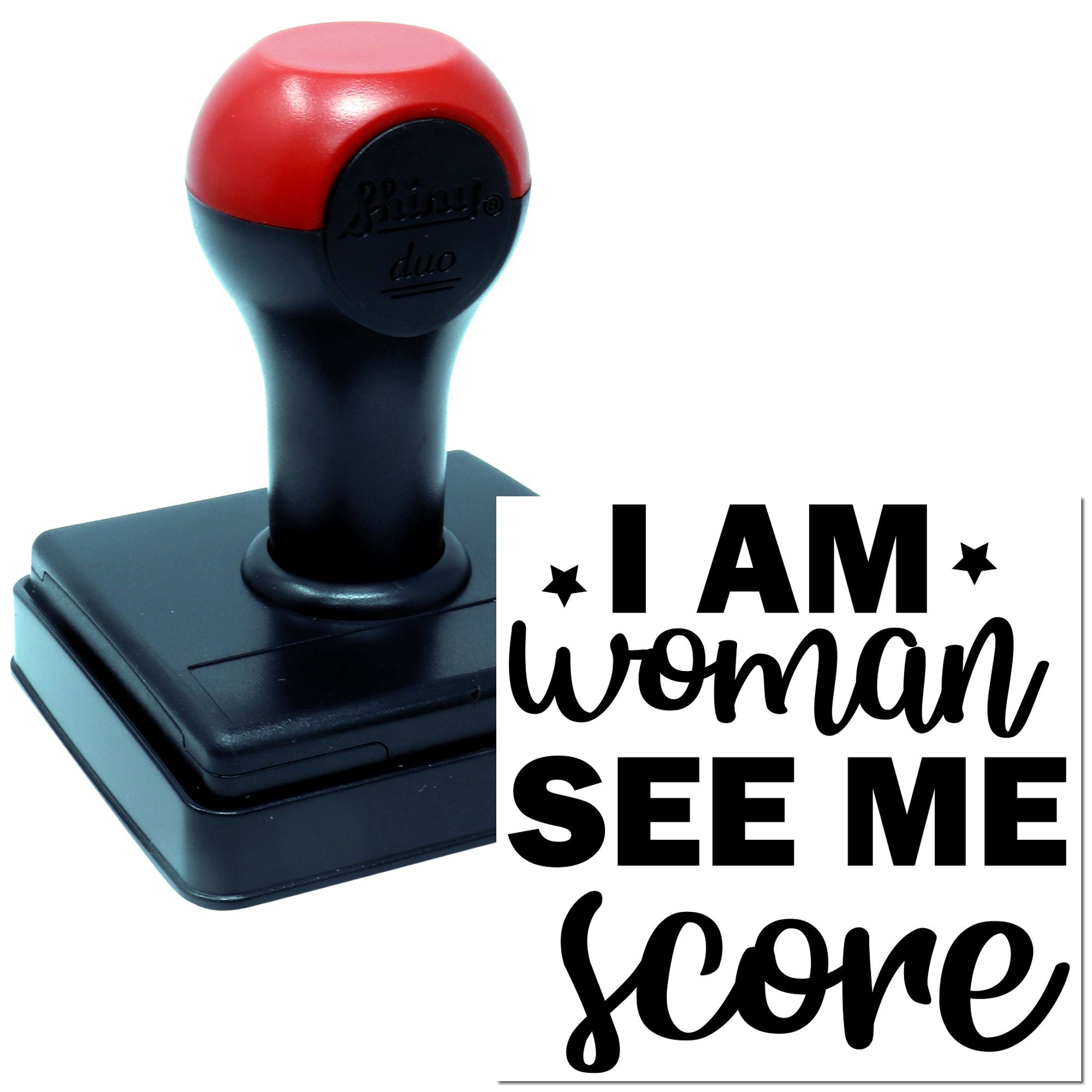 Feminist Empowerment Stamp Duo I Am Woman Sentiment Hand Stamp