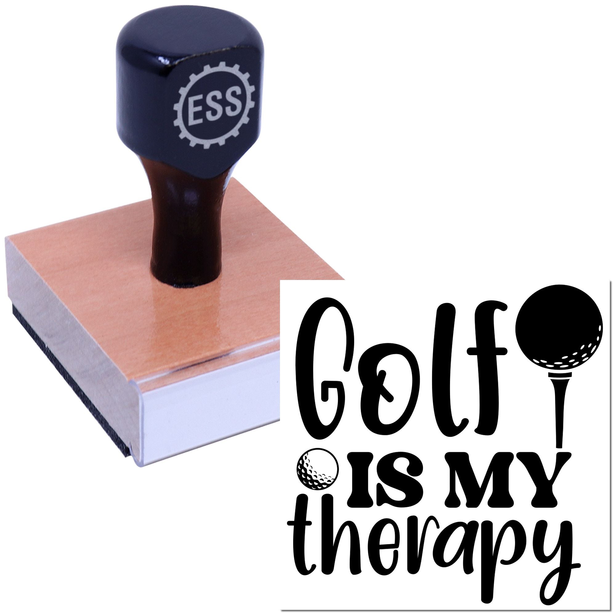 Tee Off Therapy Golf Favor Tag Stamp – Golf Party Favor Rubber Stamp
