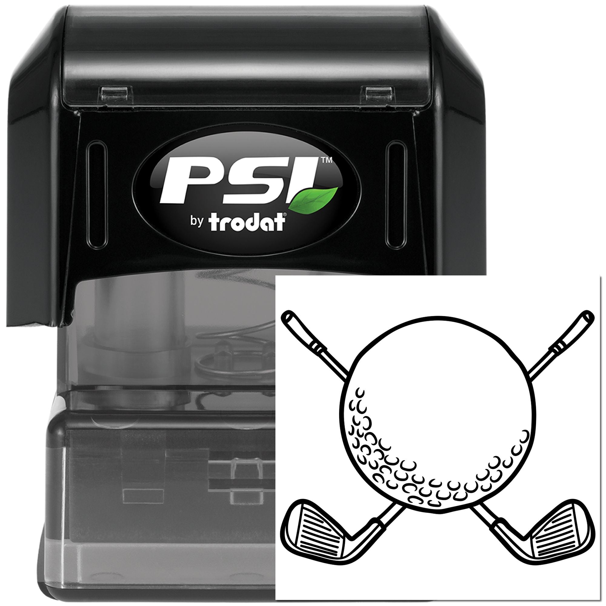 Pre-Inked Crisscrossed Golf Clubs Postcard Stamp | Engineer Seal Stamps