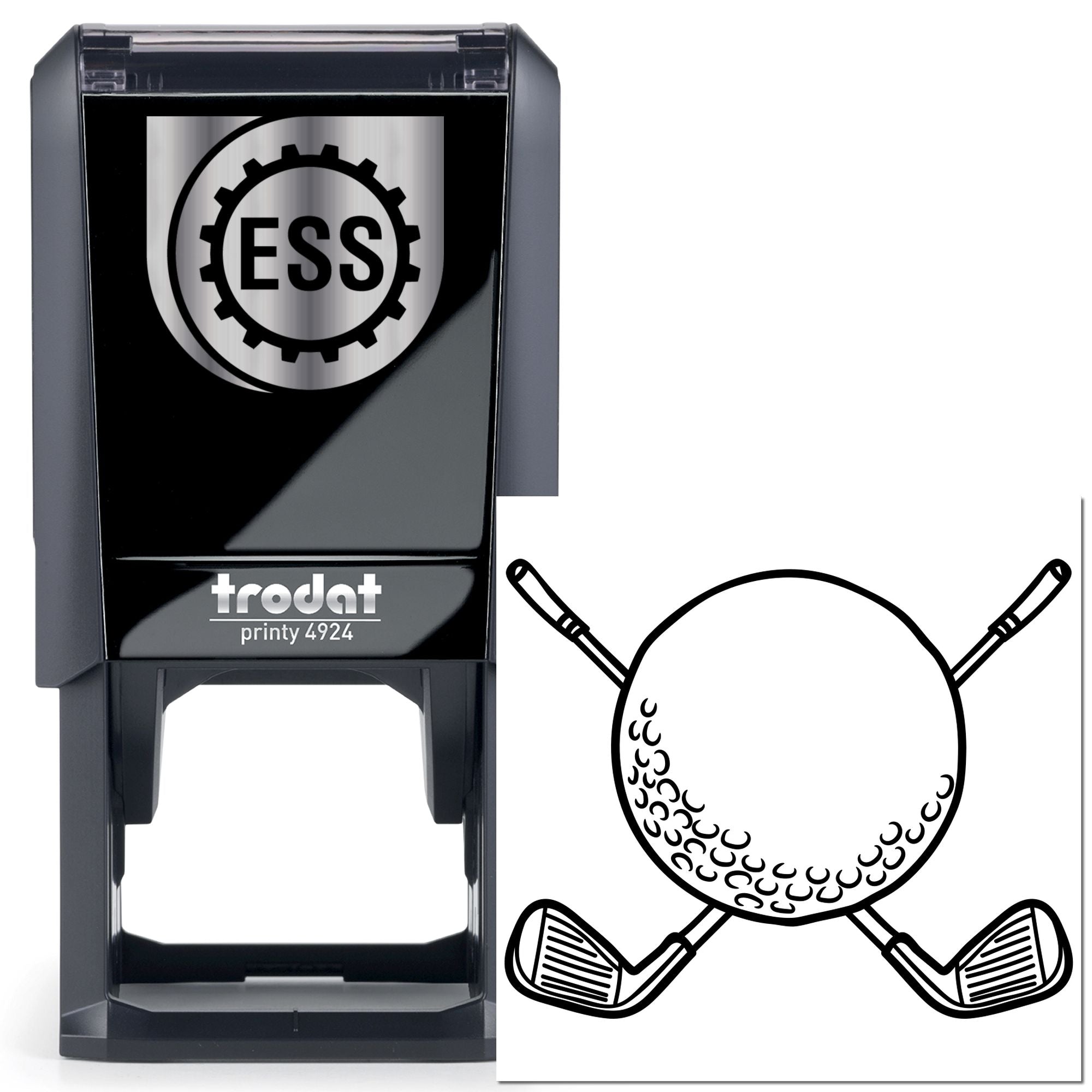 Self-Inking Crossed Clubs Favor Tag Stamp | Engineer Seal Stamps