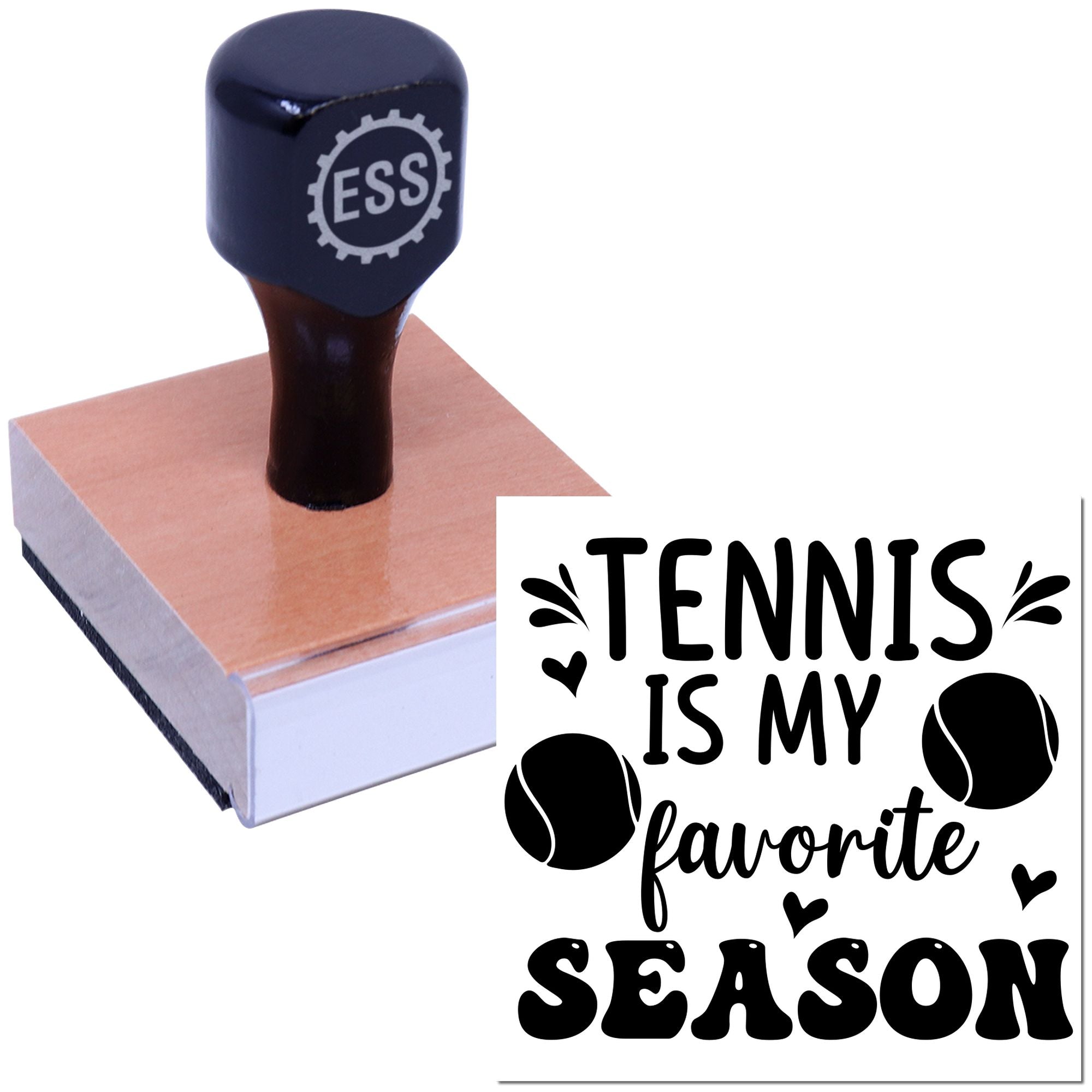 Tennis Cardmaking Stamp – Serve Smash Love Rubber Stamp for Handmade Cards