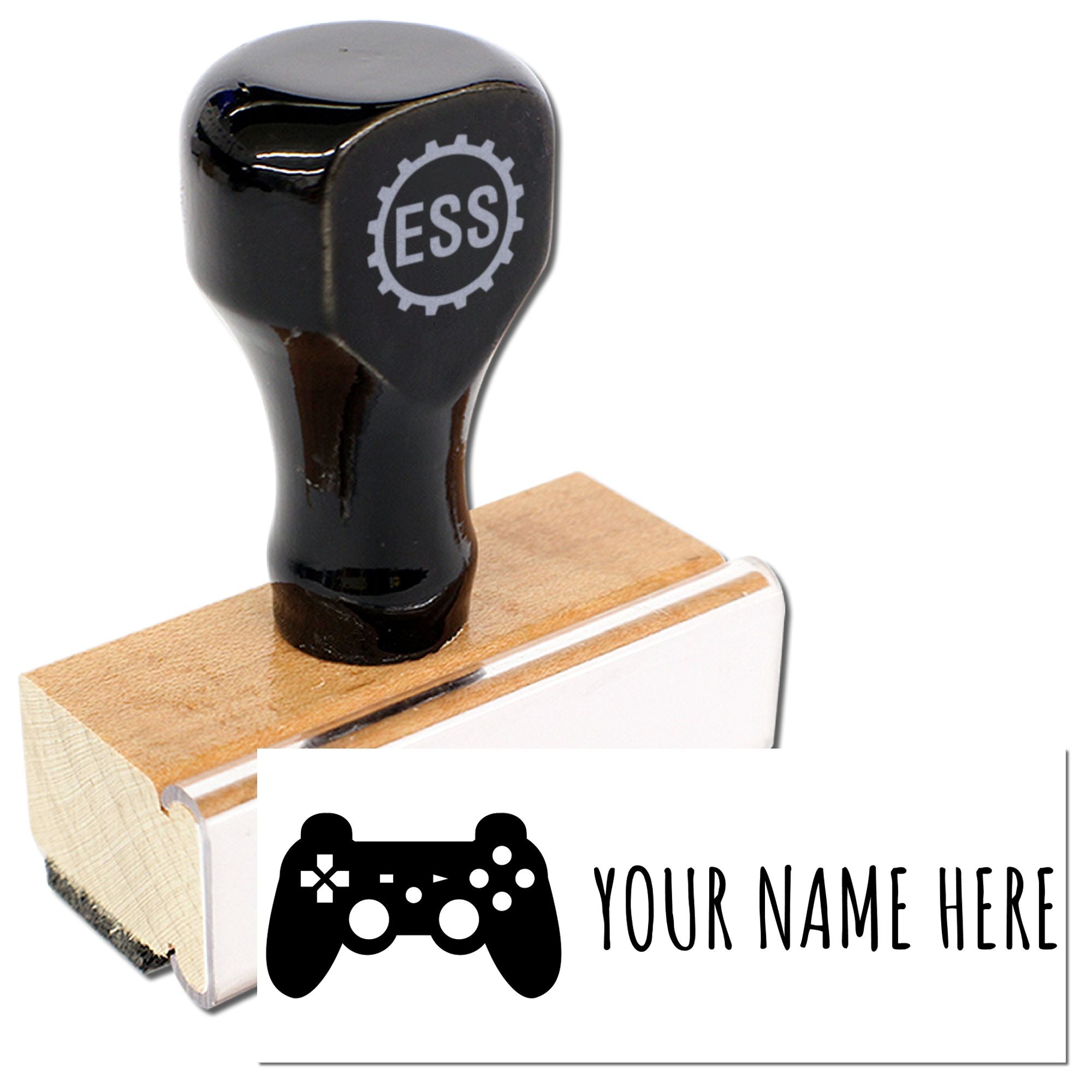 Customized Handmade Ink Stamper with Wood Handle - Gamer Vibes Rubber ...