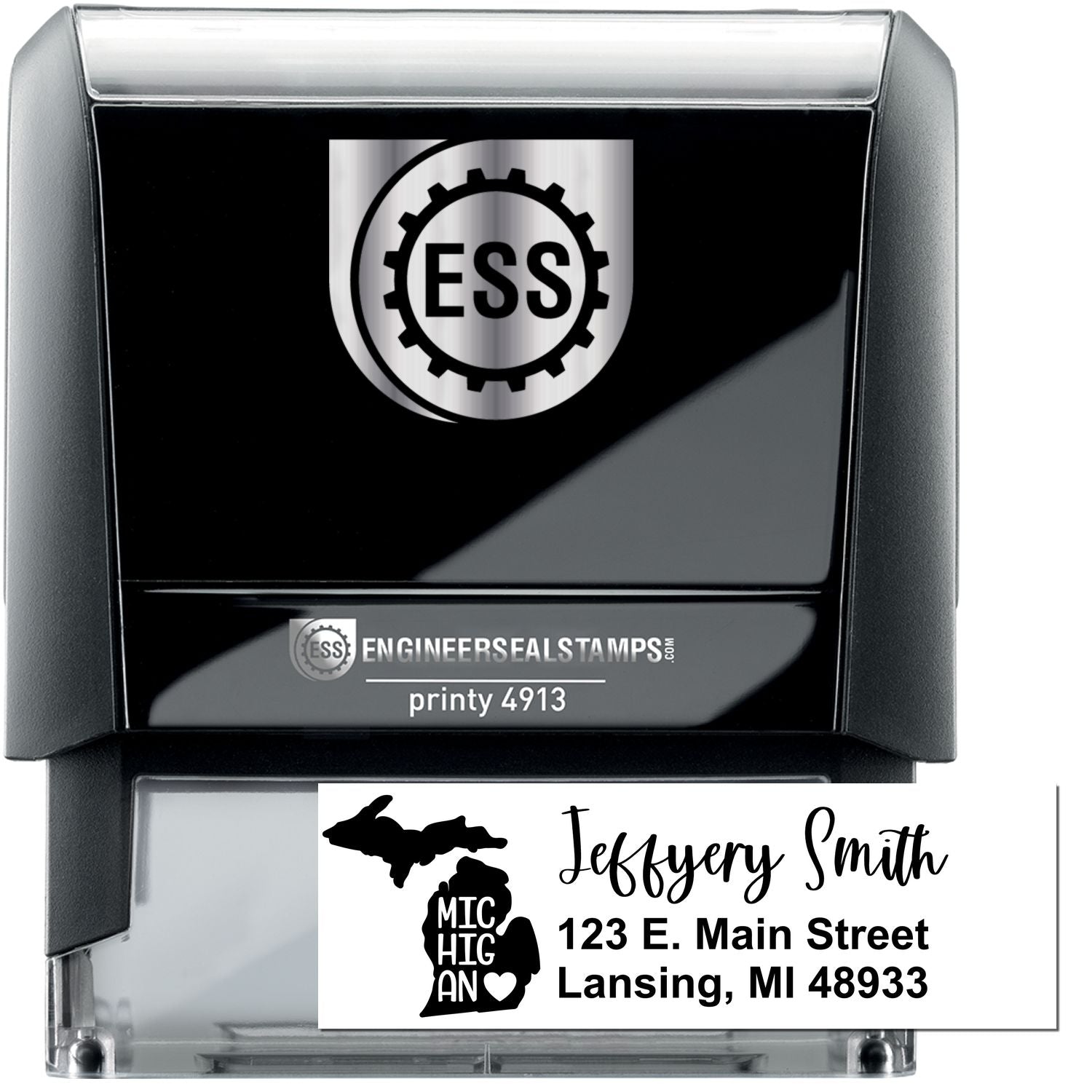 Custom Michigan Address Stamp - Self-Inking, Handmade Rubber Stamp for ...