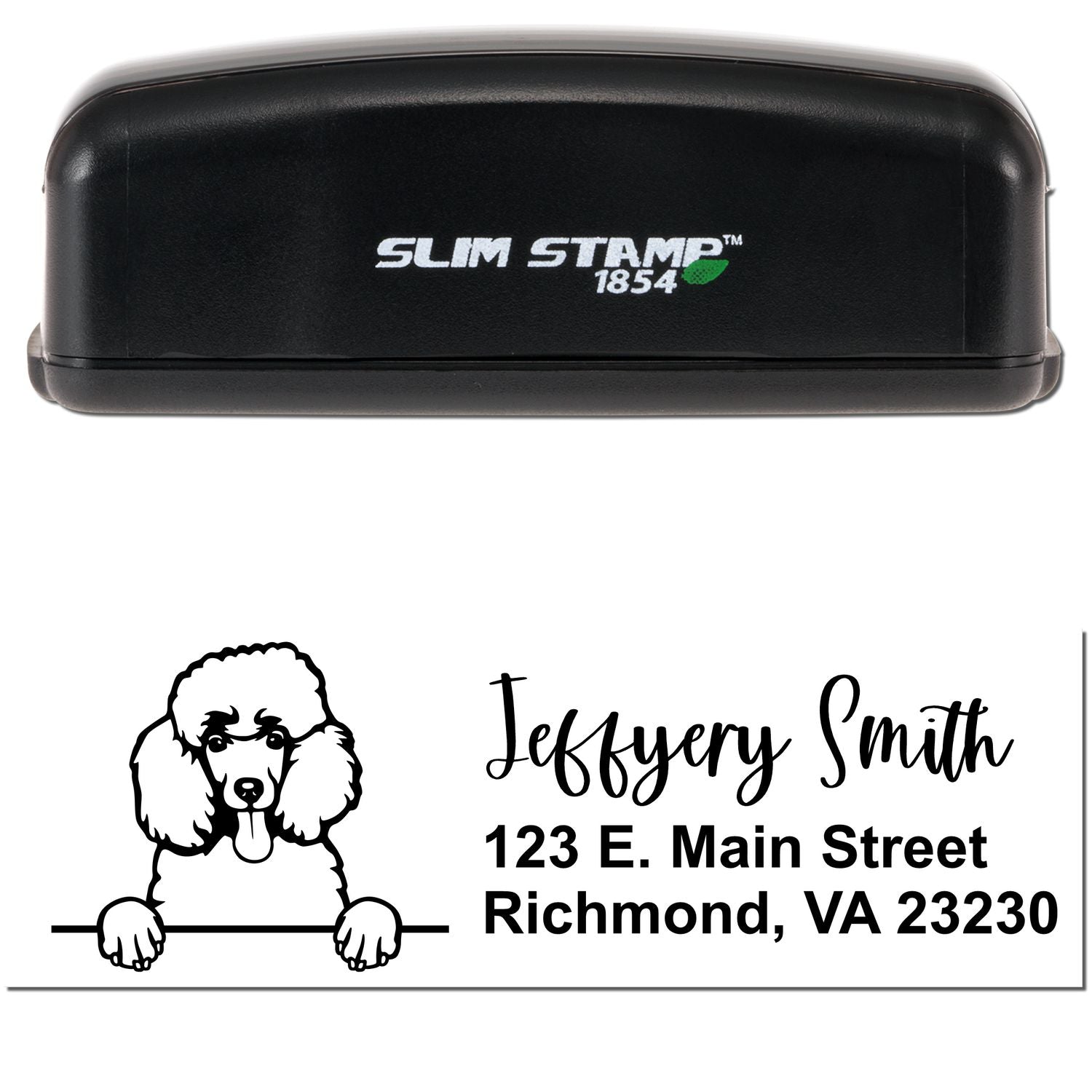 Slim Poodle Pre-Inked Customizable Home Address Stamp for Envelopes ...