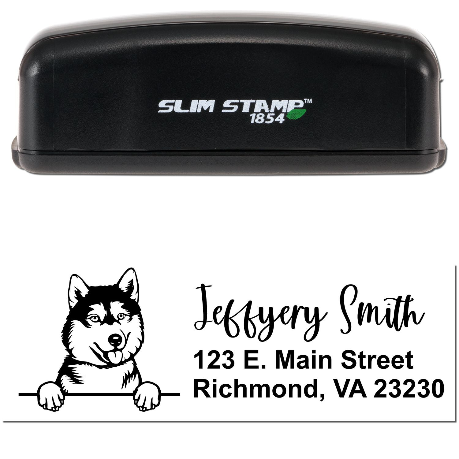 Personalized Siberian Husky Name & Address Rubber Stamp | Customize Pre ...