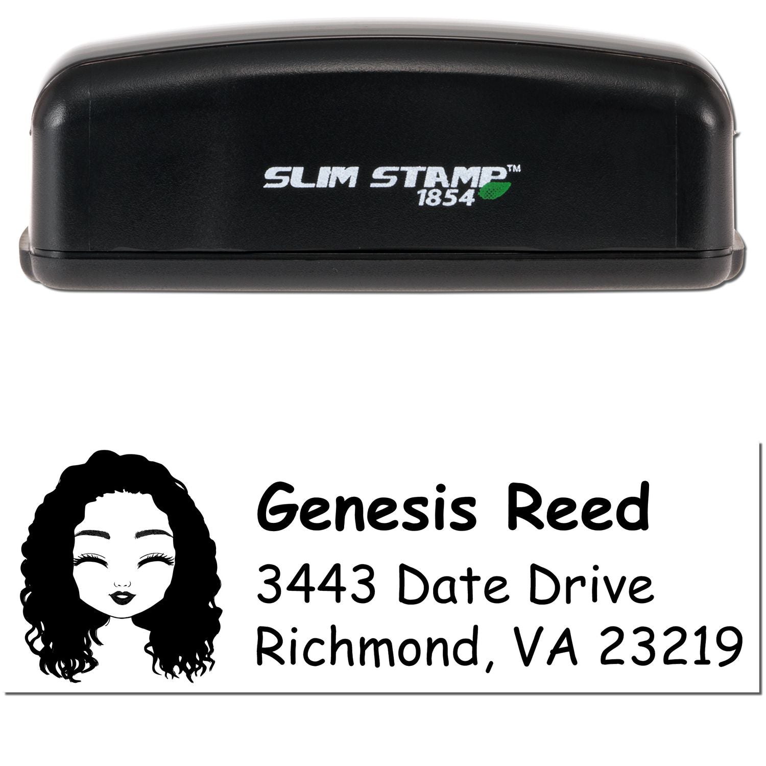 Customizable Return Address Rubber Stamp - Ms Genesis Bitmoji Pre-Inked ...