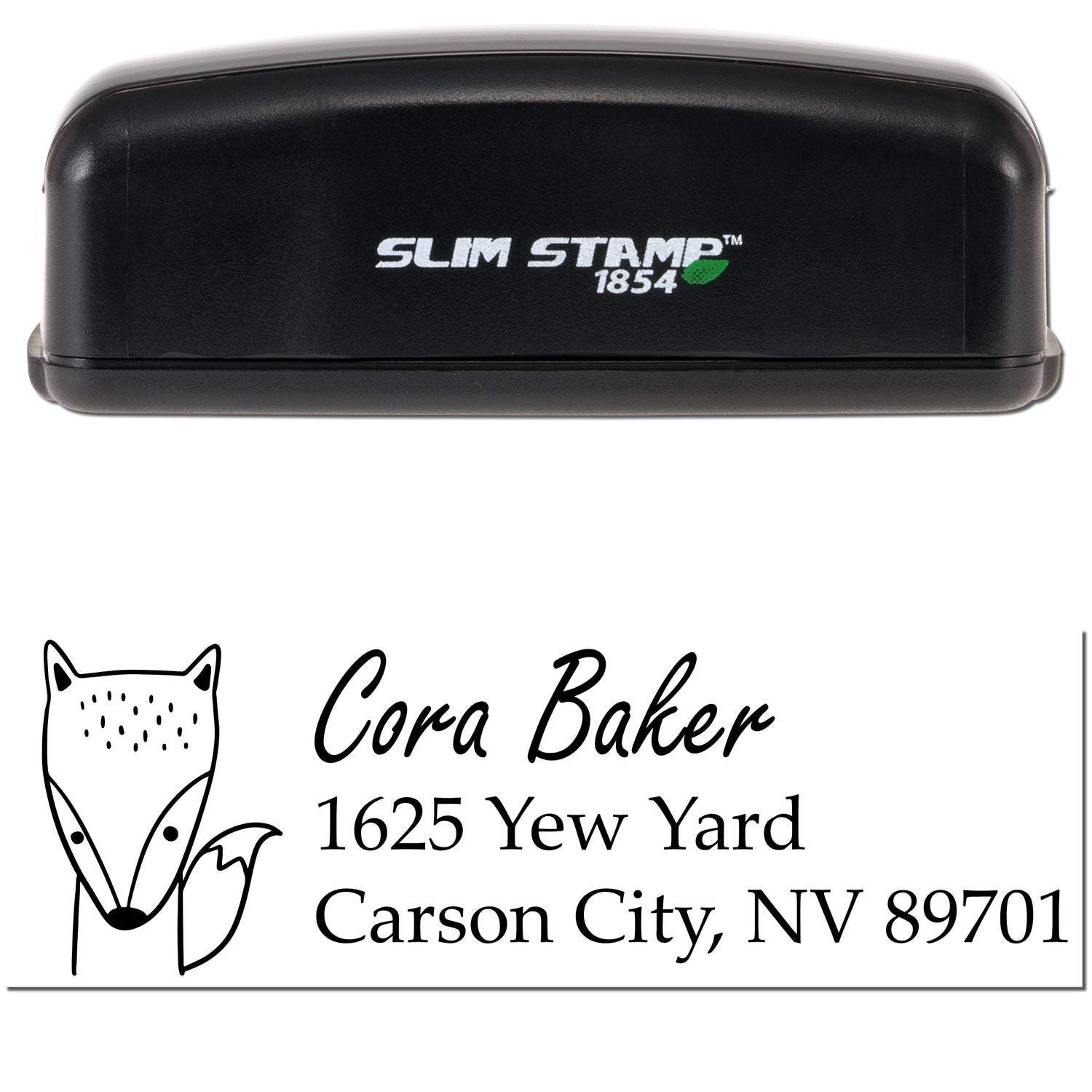 Customizable Handmade New Address Stamp - Slim Pre-Inked Fast Fox ...