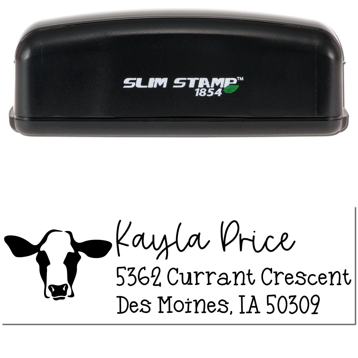 Custom Handmade Cow Address Rubber Stamp for Kids | Pre-Inked Mail ...