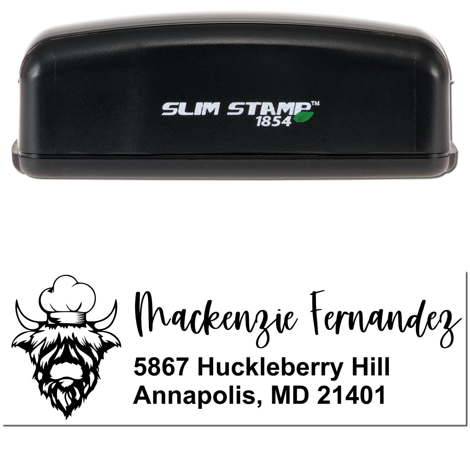 Custom Majestic Cow Mailing Stamp | Handmade Home Address Stamper for ...