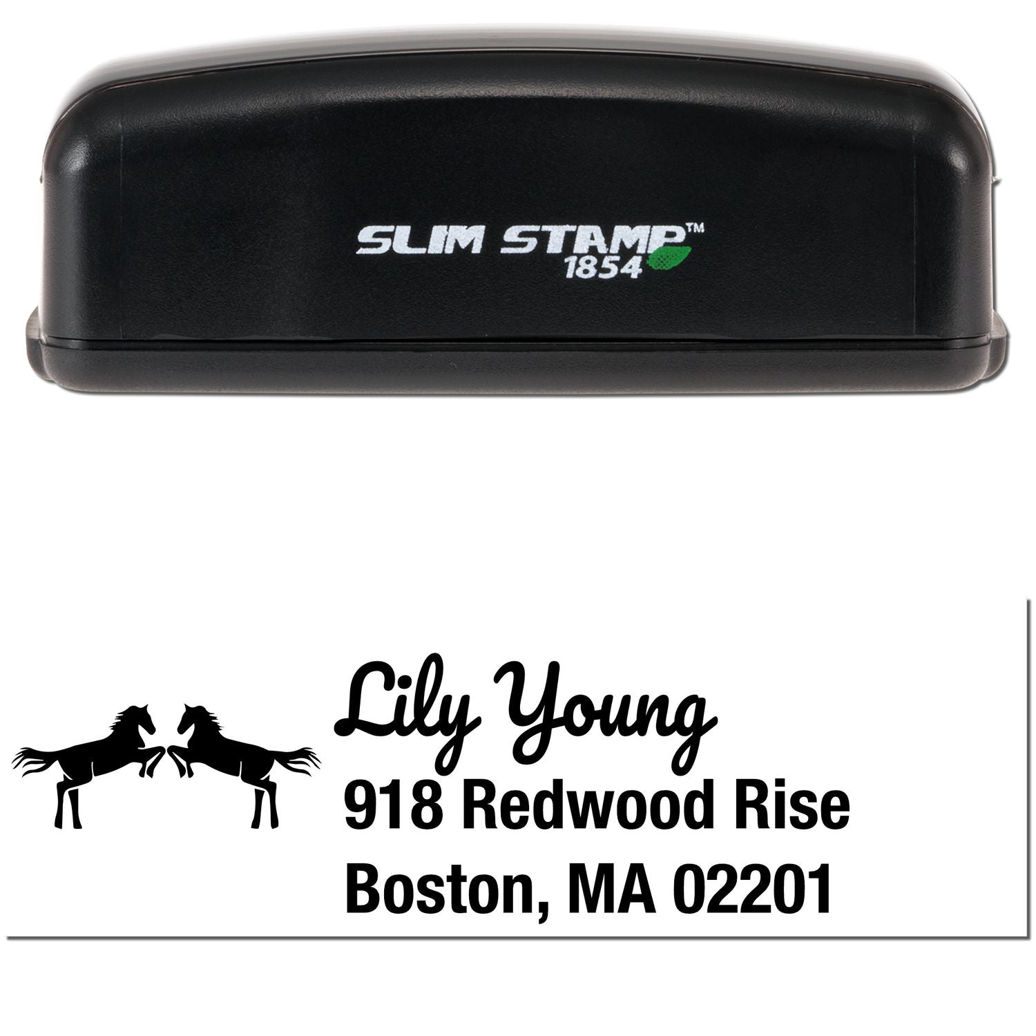 Custom Handmade Address Stamp for Horse Breeders - Slim Pre-Inked Brave ...