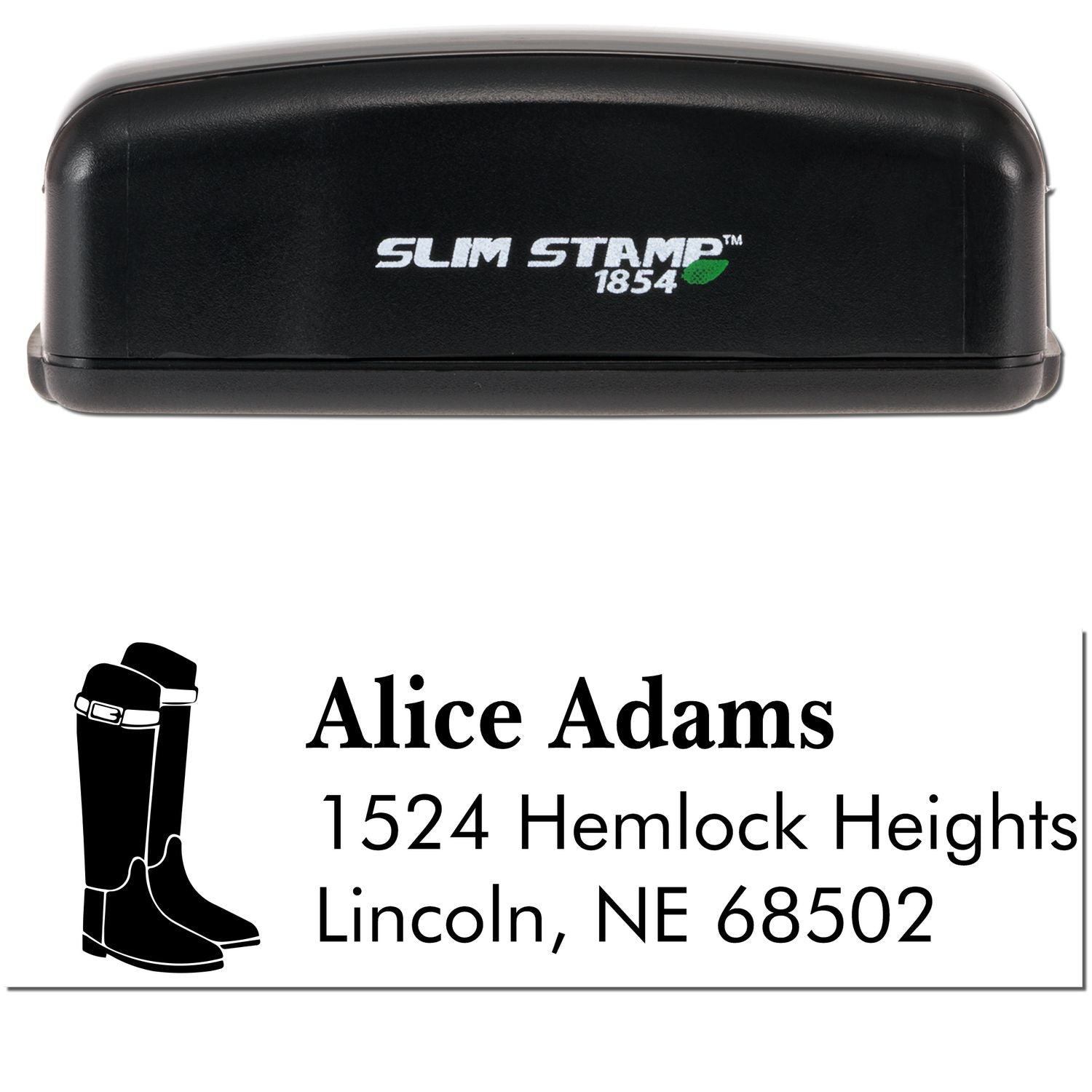 Slim Pre-Inked Fancy Boots Horse Customize Home Address Stamp ...