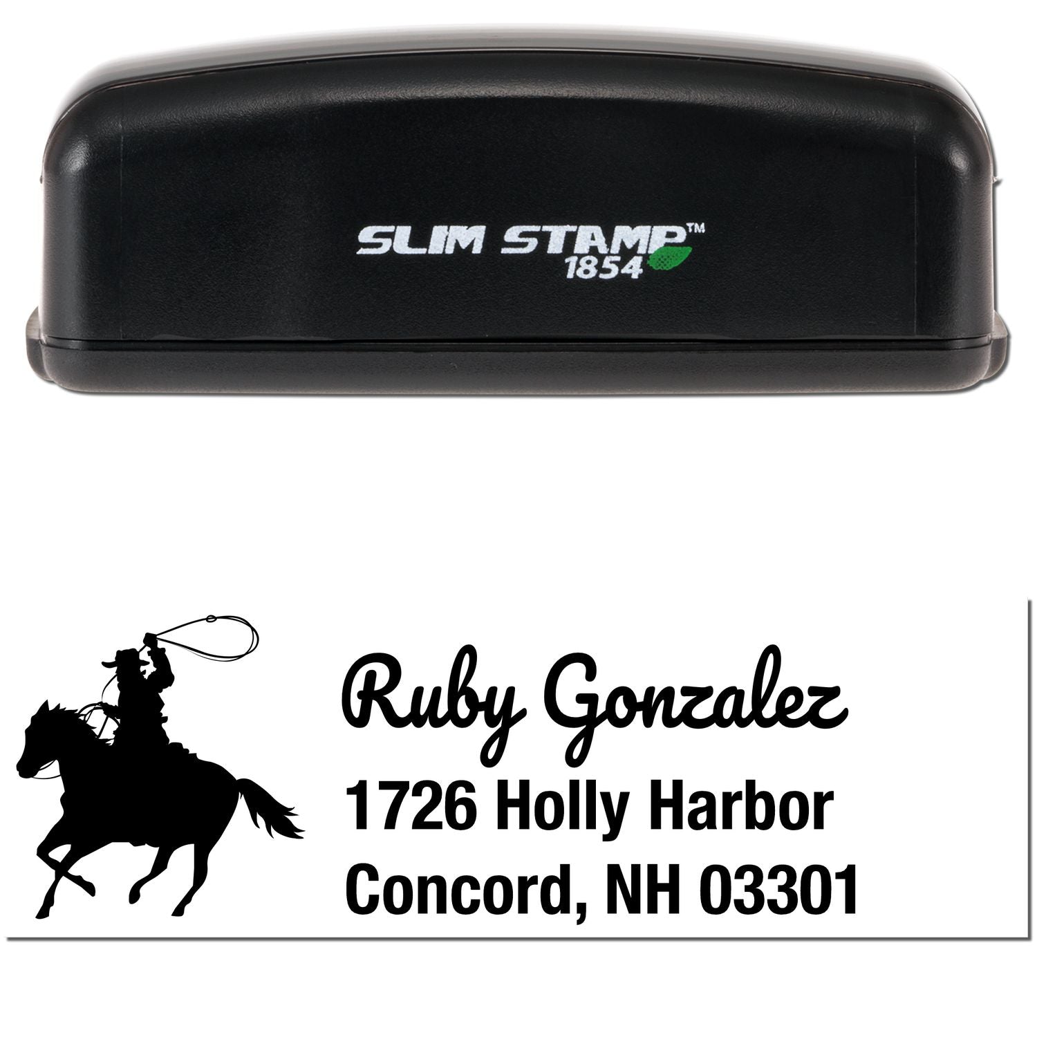 Slim Pre-Inked Shining Pearl Horse Customize Mailing Address Stamp ...