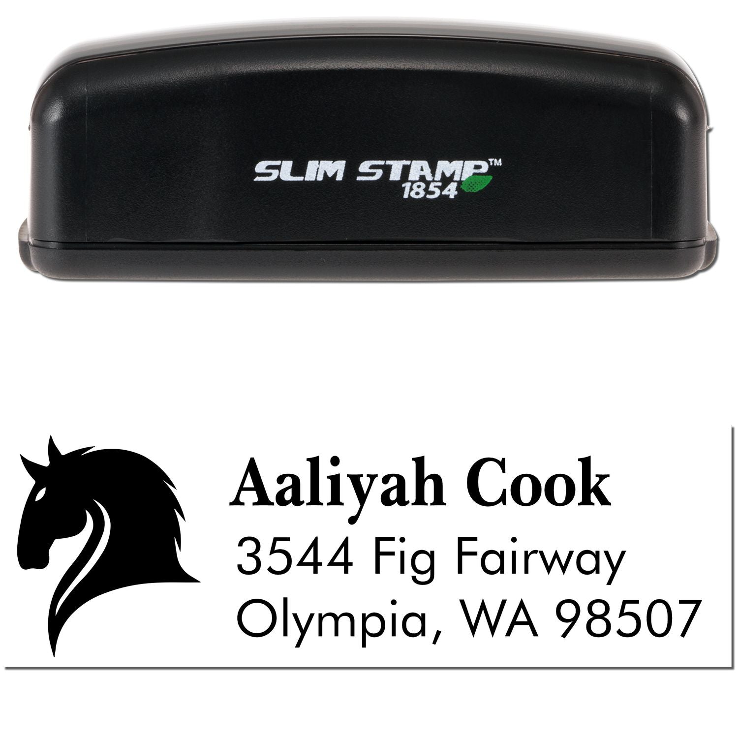Personalized Slim Pre-Inked Velvet Duchess Horse Return Address Stamp ...