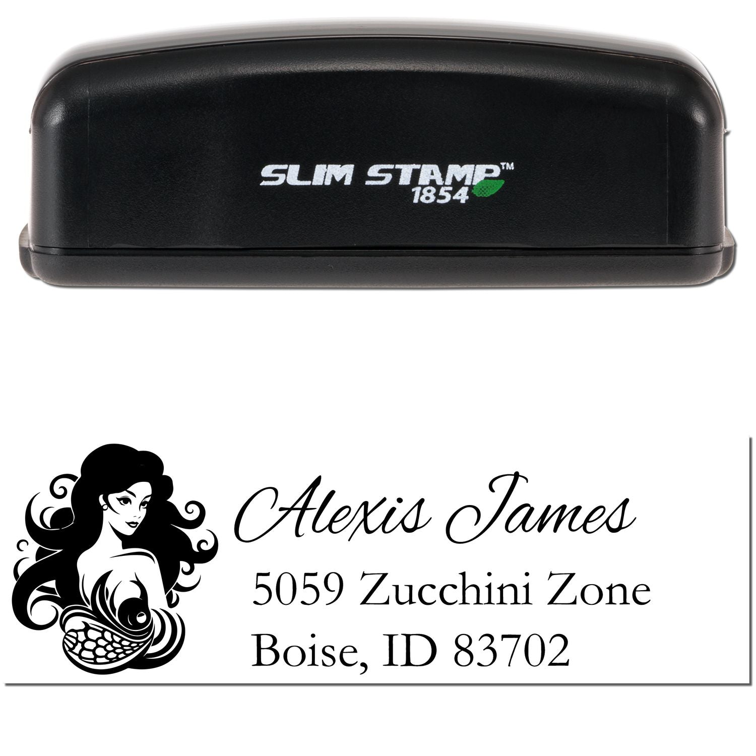 Slim Pre-Inked Pearl Princess Handmade Name and Address Stamp ...