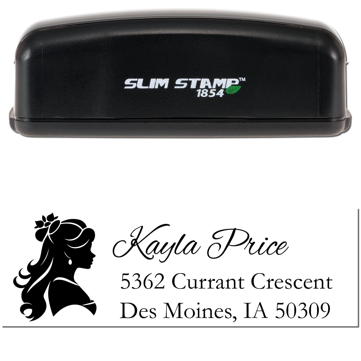 Customizable Slim Pre-Inked Serene Elara Princess Address Return Stamp ...