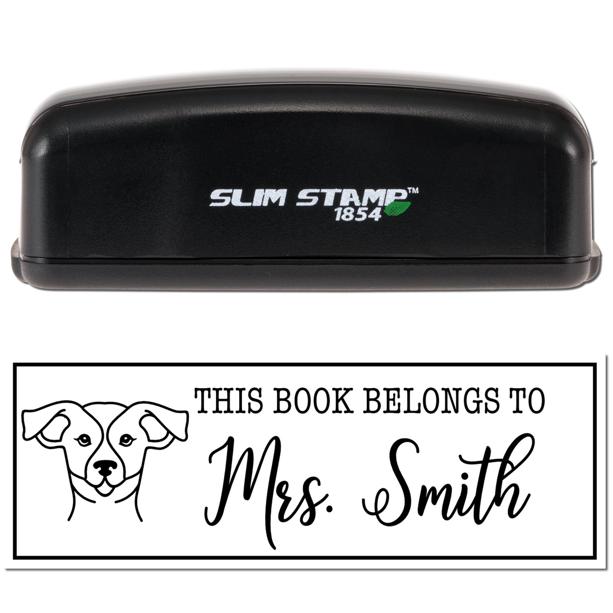 Custom Made Book Belongs Stamp | Personalized Russell Dog Pre-Inked ...