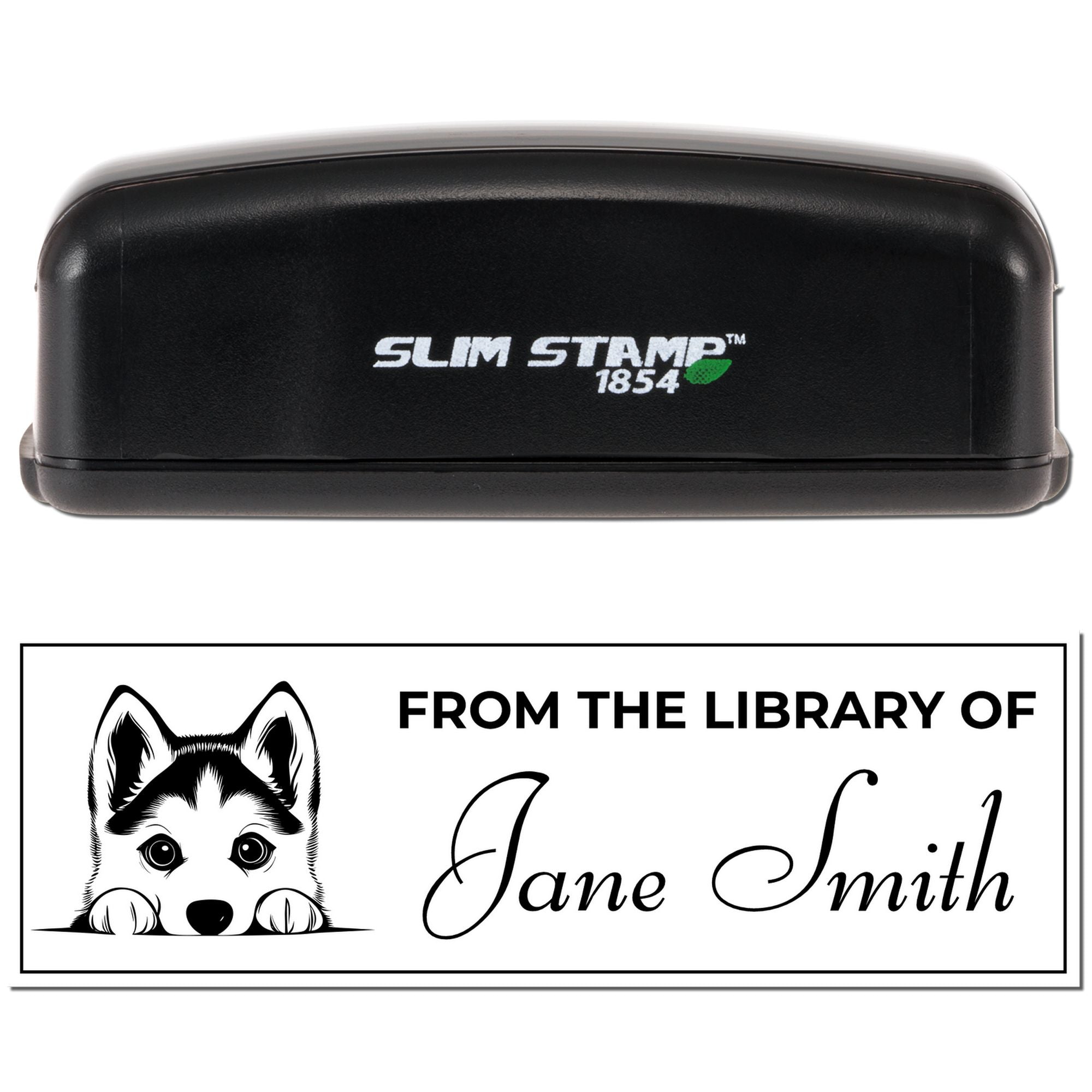 Personalized Siberian Husky Library Stamp With Name | Custom Book Stamp ...
