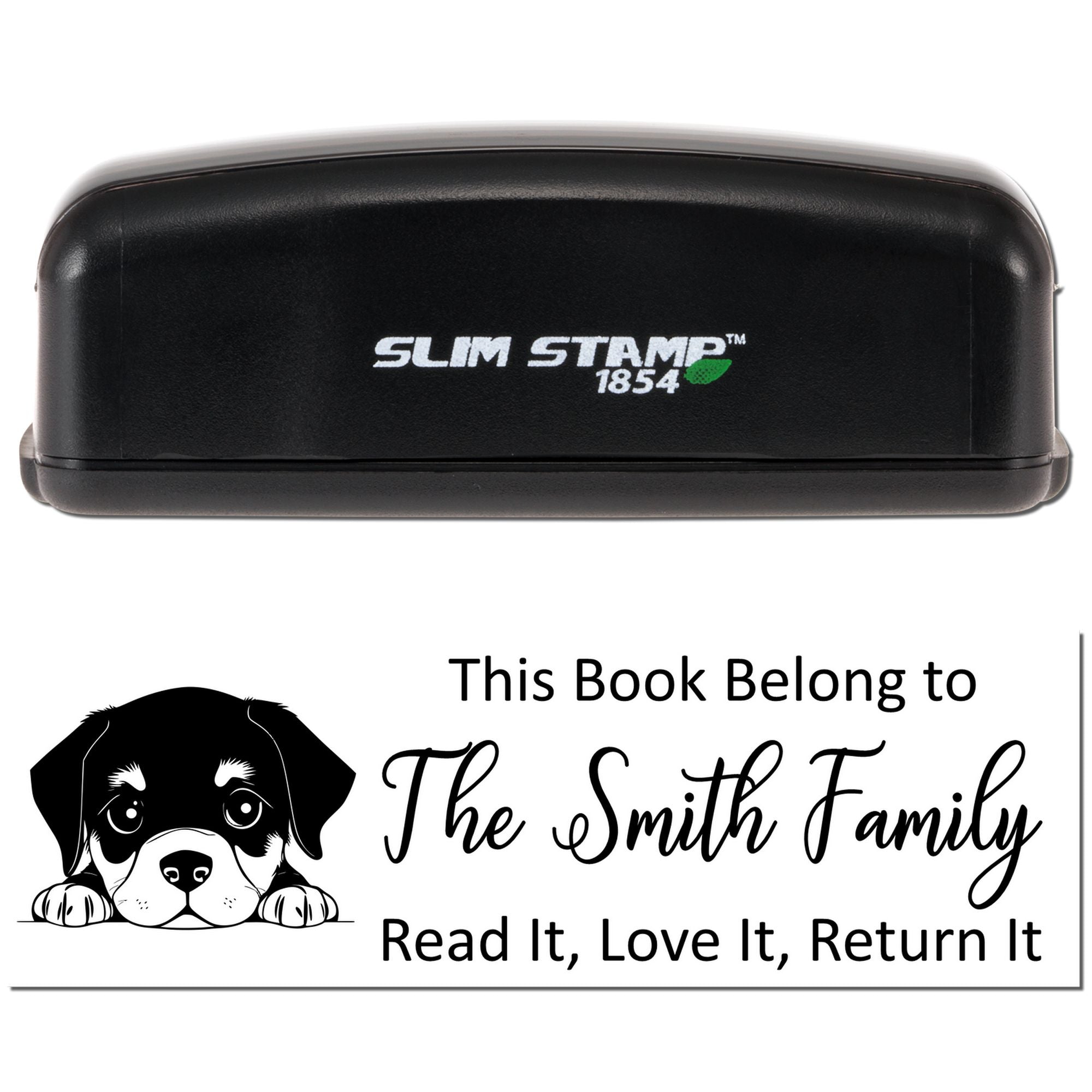 Personalized Ex Libris Rottweiler Dog Stamp | Custom Library Book ...