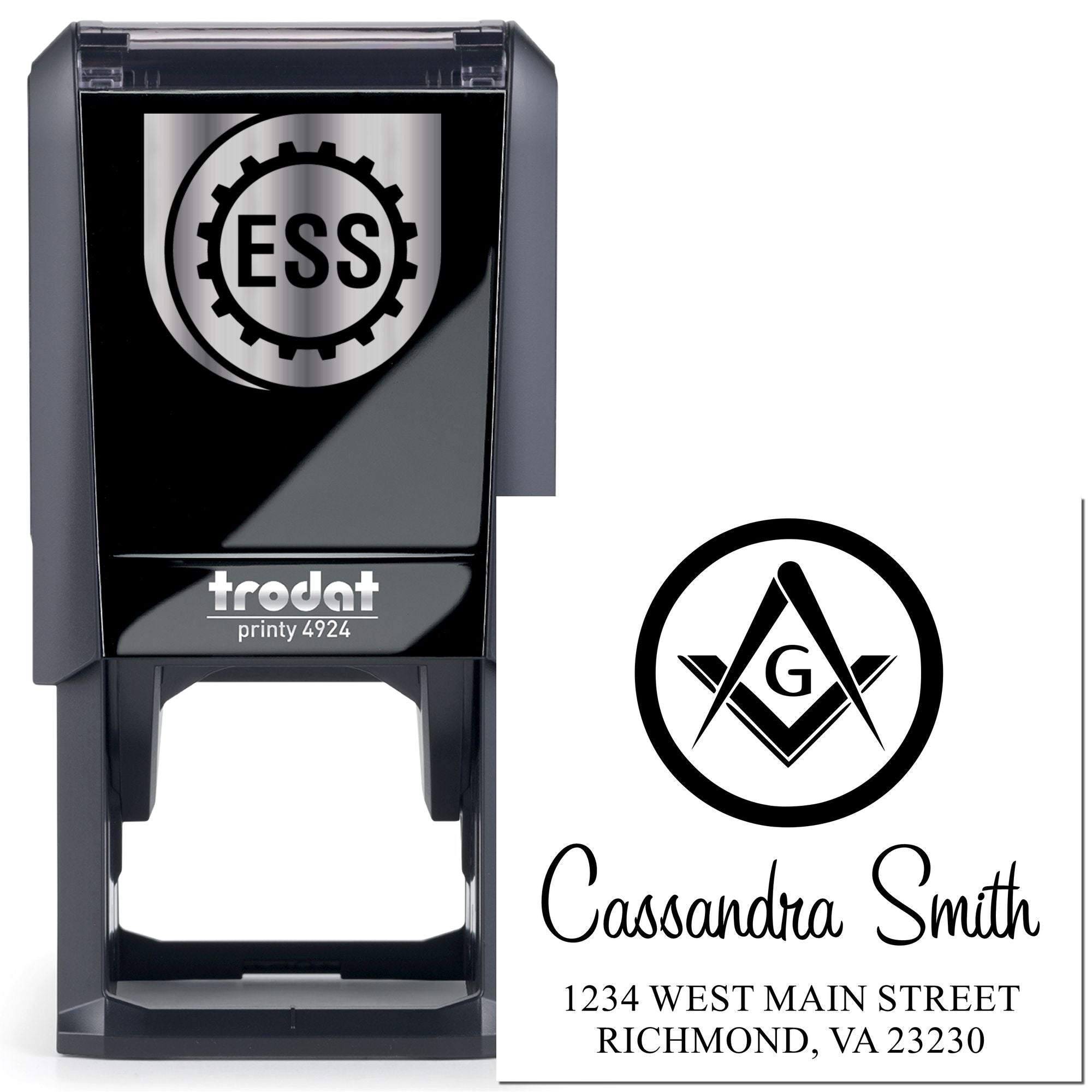 Personalized New Home Stamp | Masonic Self-Inking Address Stamper ...