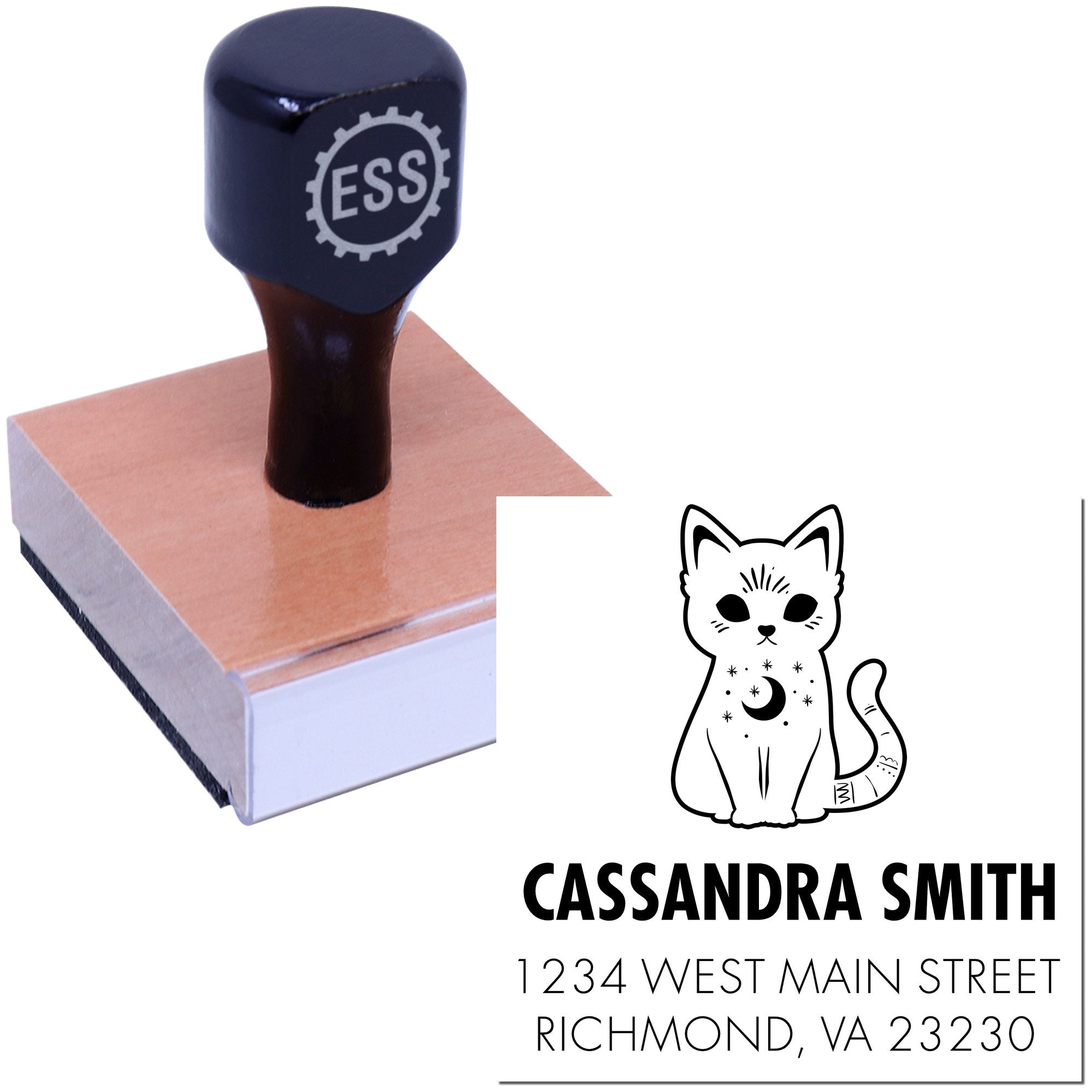 Personalized Home Address Stamp | Cute Astro Cat Self-Inking Address ...
