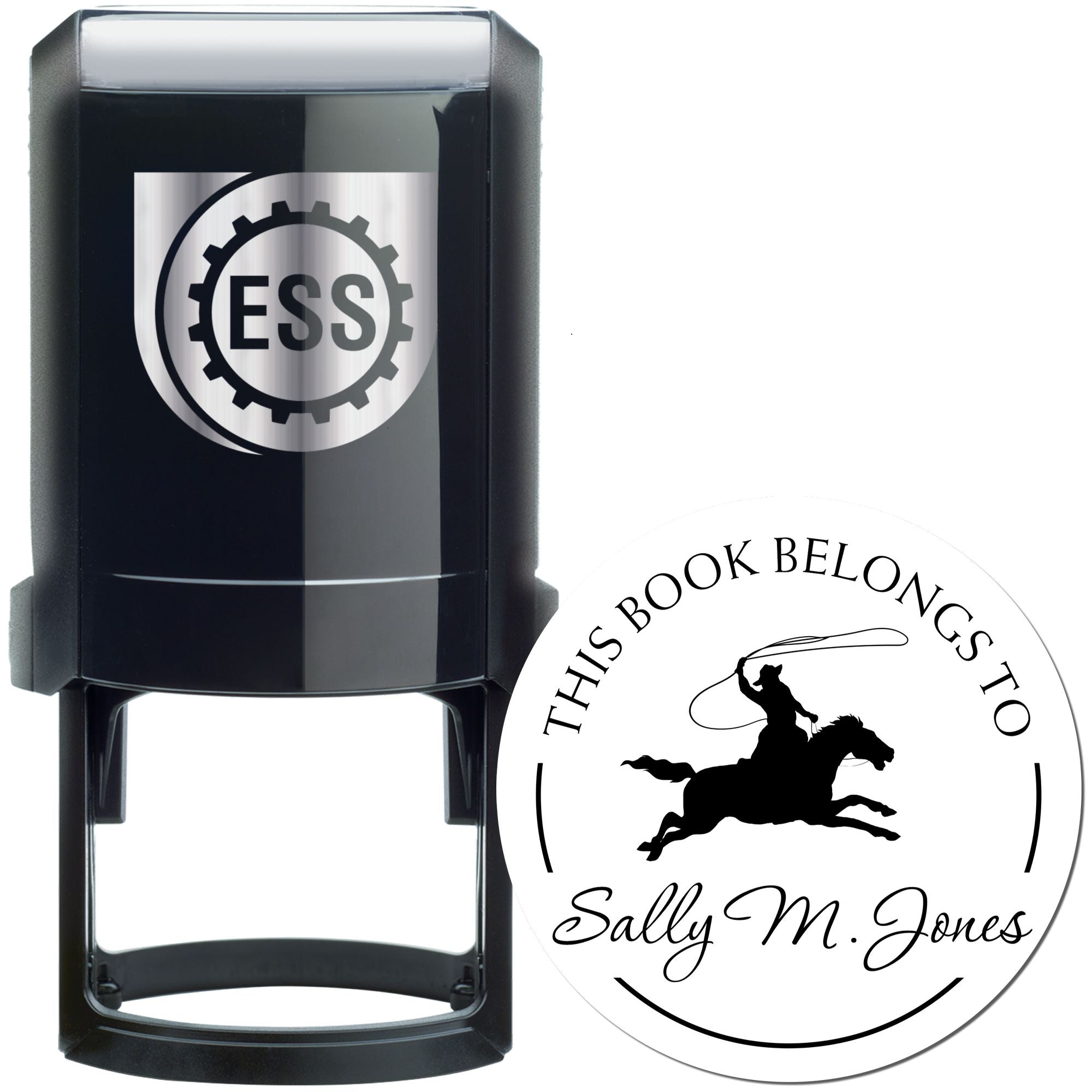 Customized Book Ownership Stamp | Equestrian Self-Inking Library Name ...