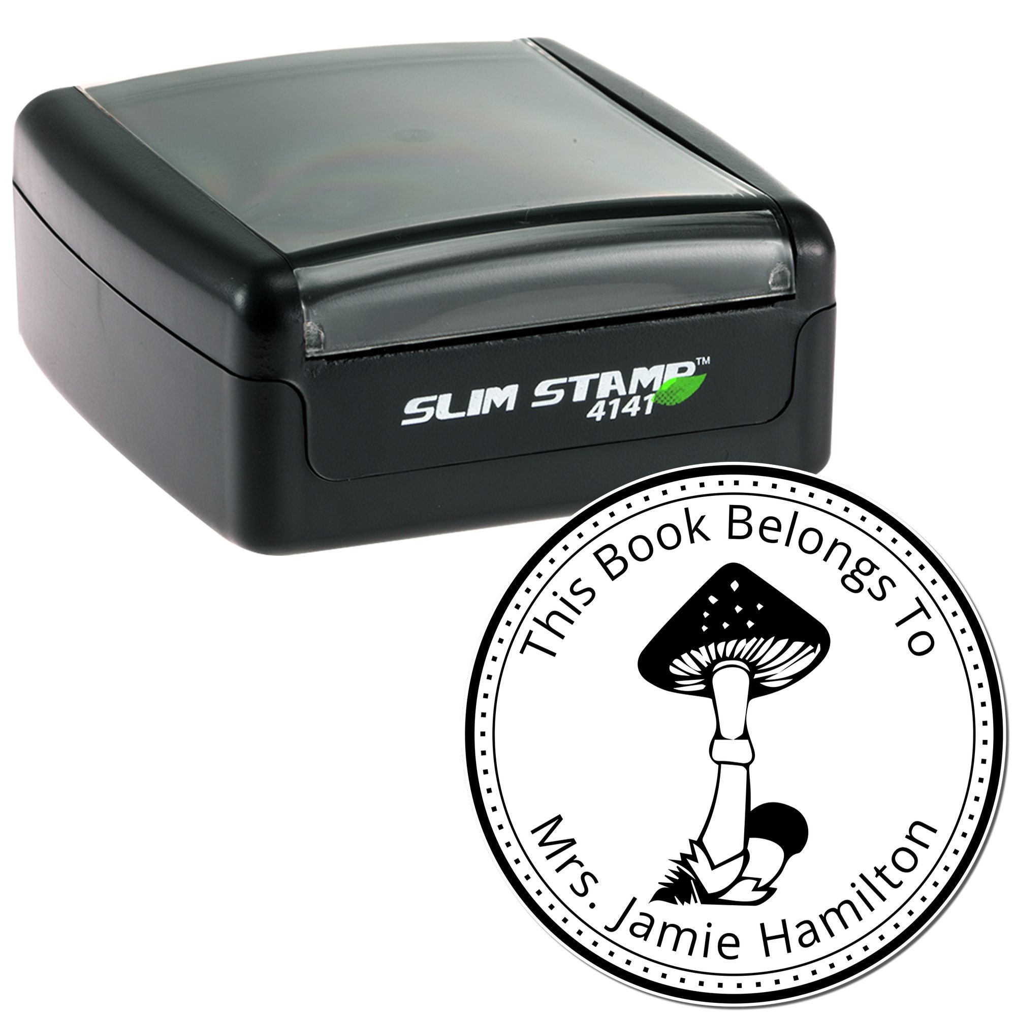 Custom Slim Pre-Inked Nethercap Spore Book Stamp - Personalized Library ...