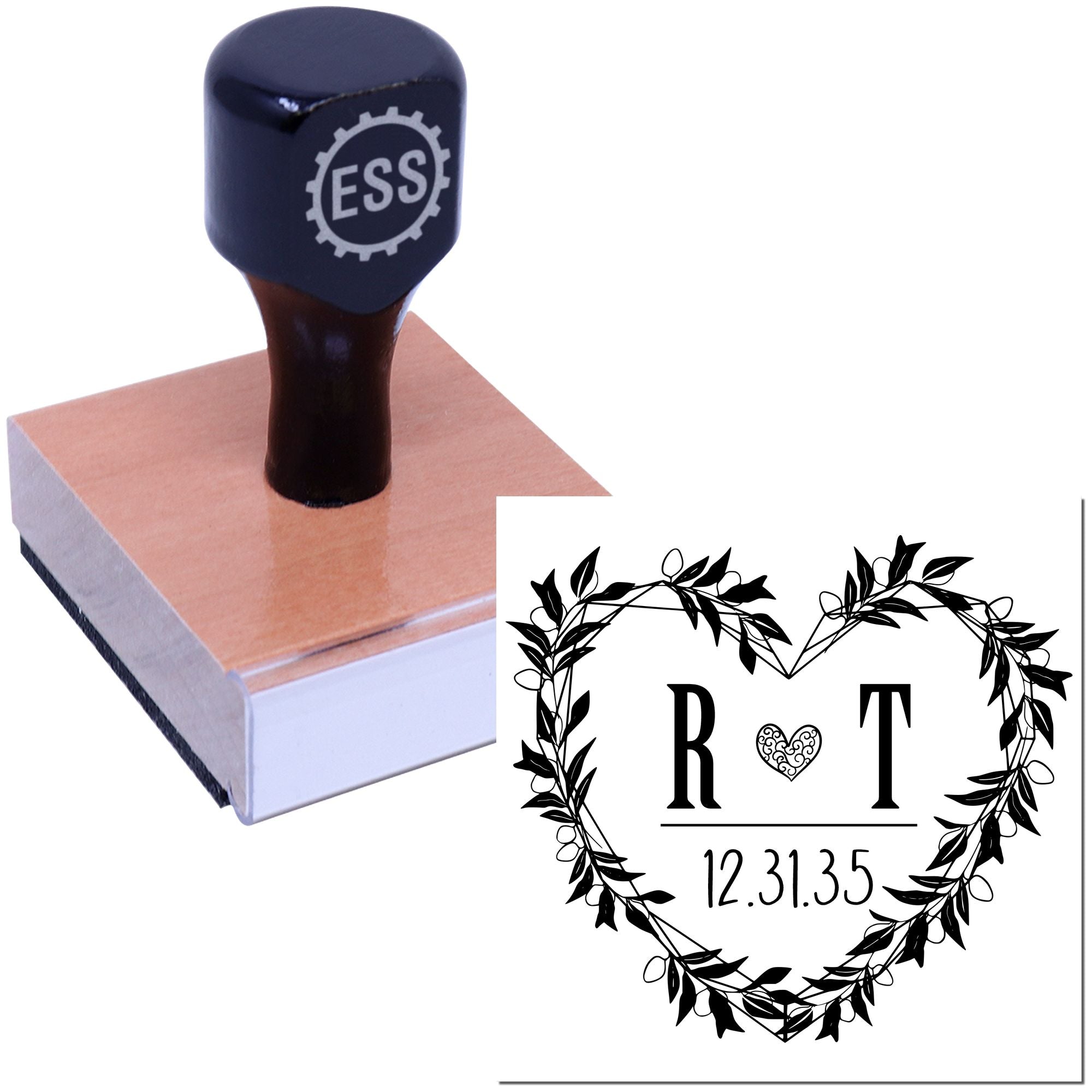 Elegant Wedding Initial Stamp | Custom Couples' Address Stamp with ...