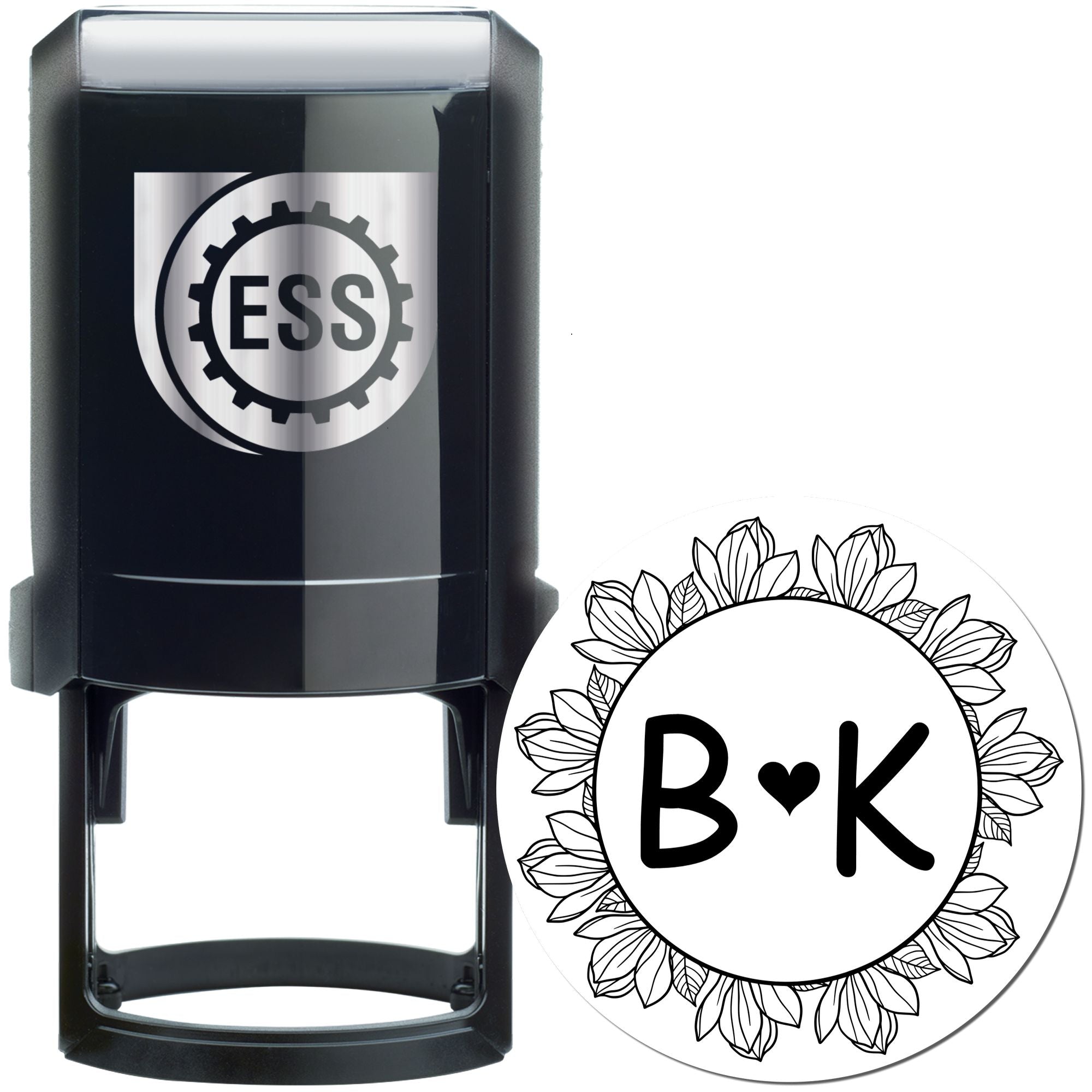 Personalized Initial Stamp | Elegant Floral Monogram Couples' Stamp for ...