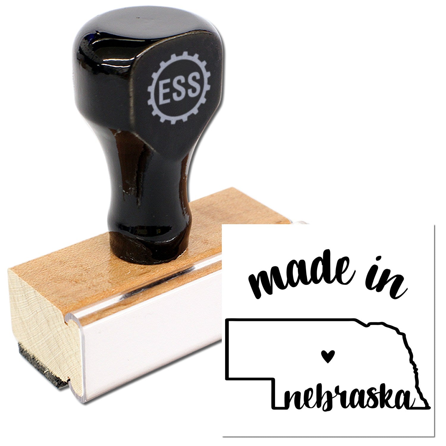 Made with Love in Nebraska Rubber Stamp | Engineer Seal Stamps