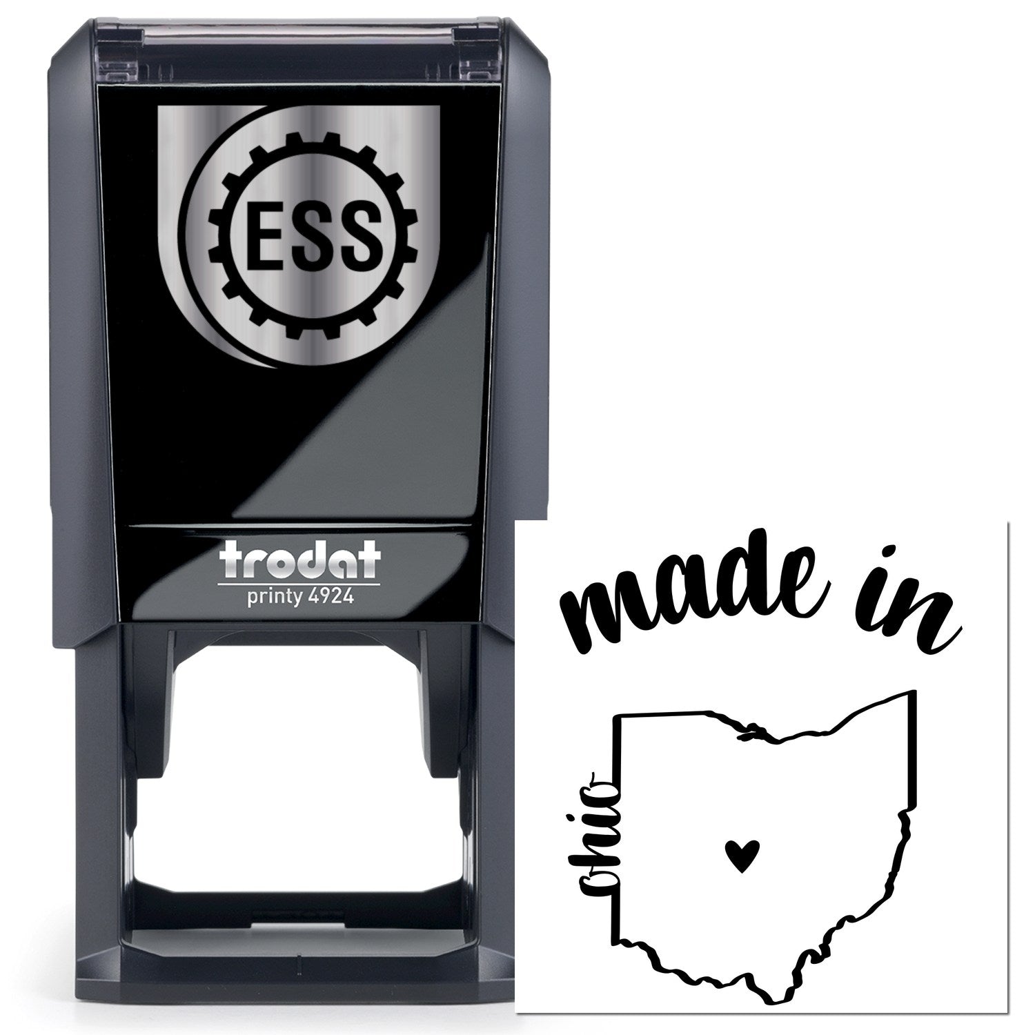 Self-Inking Handmade with Love in Ohio Stamp | Engineer Seal Stamps