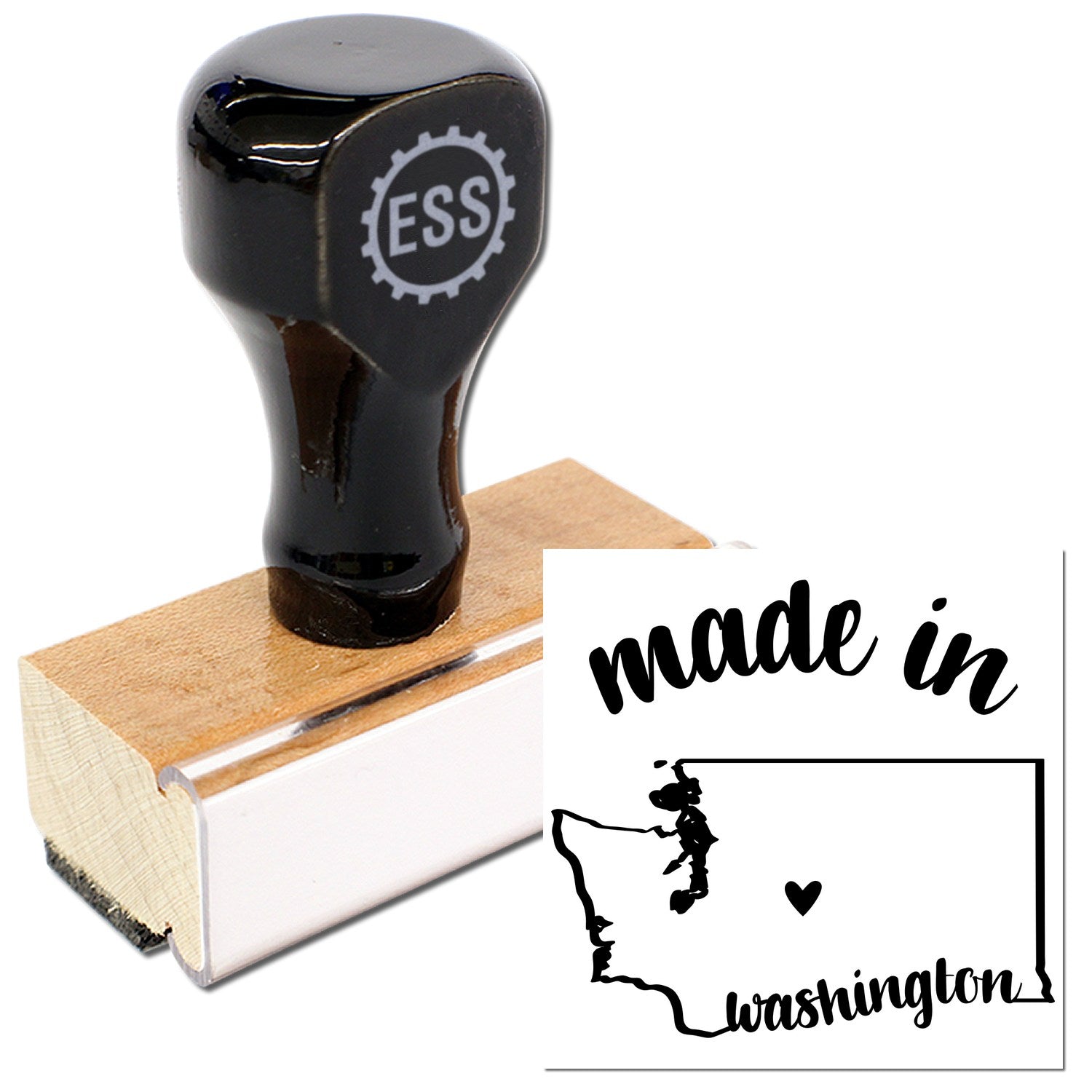 Made with Love in Washington Rubber Stamp | Engineer Seal Stamps