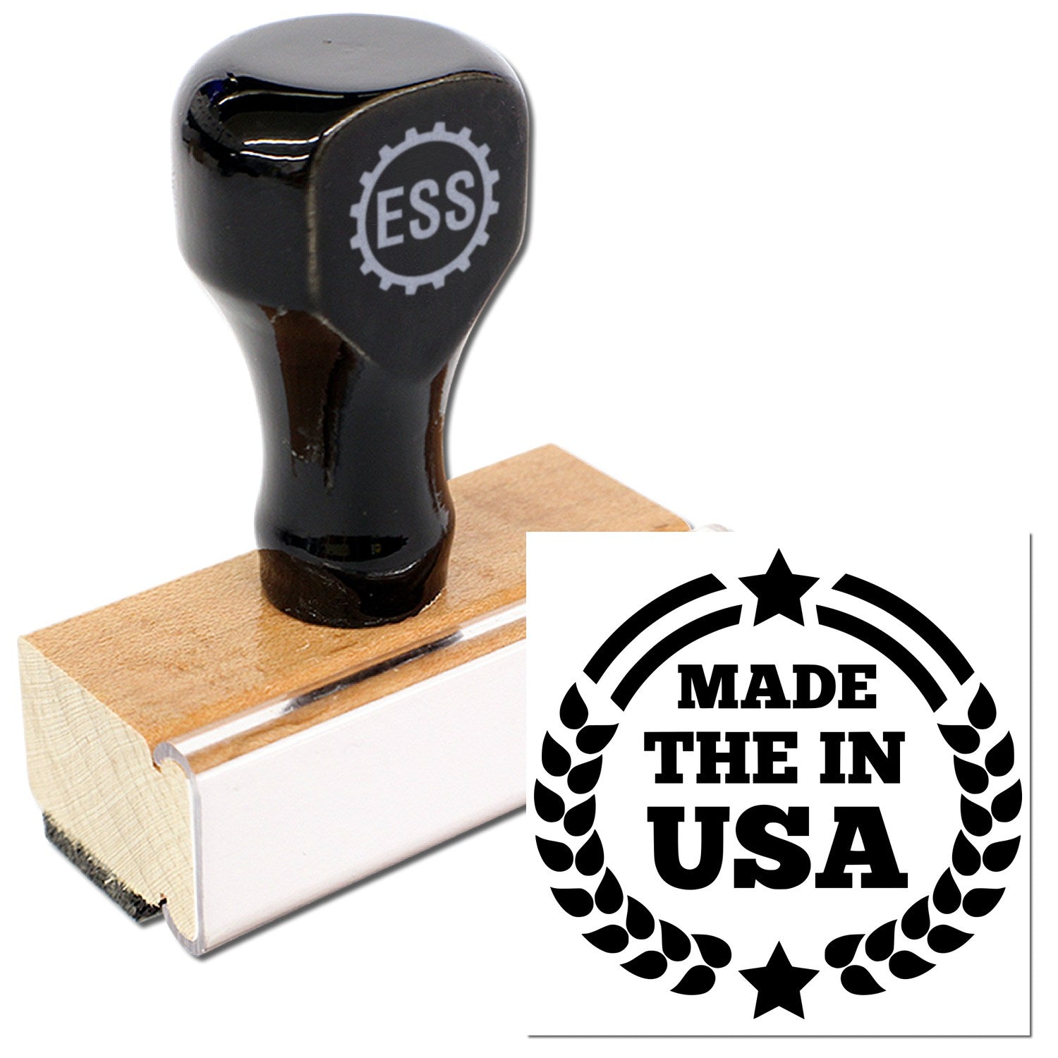Handcrafted USA Made Rubber Stamp with Wood Handle - Perfect for ...
