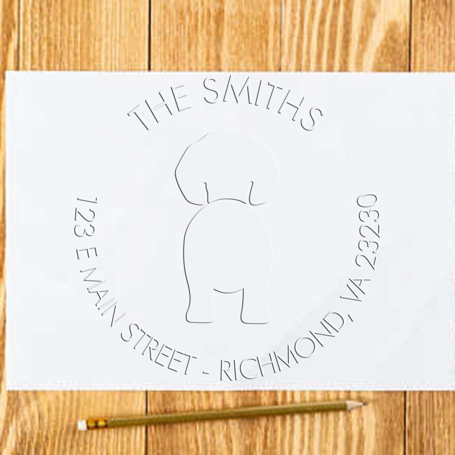 Custom Name and Address Embosser Seal - Hybrid Beagle Dog Design for ...