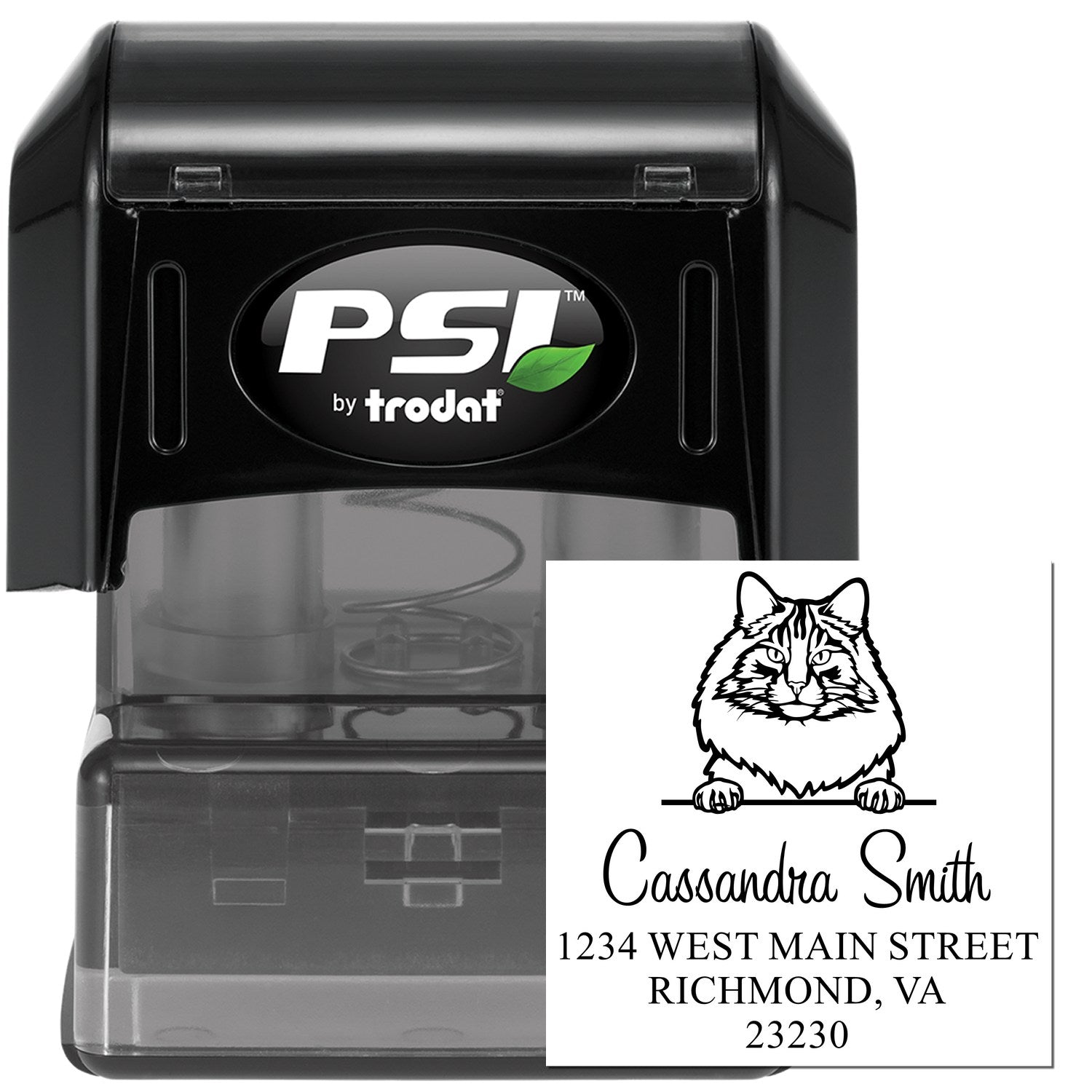 Norwegian Forest Cat Return Address Stamp | Custom Made Pre-Inked ...