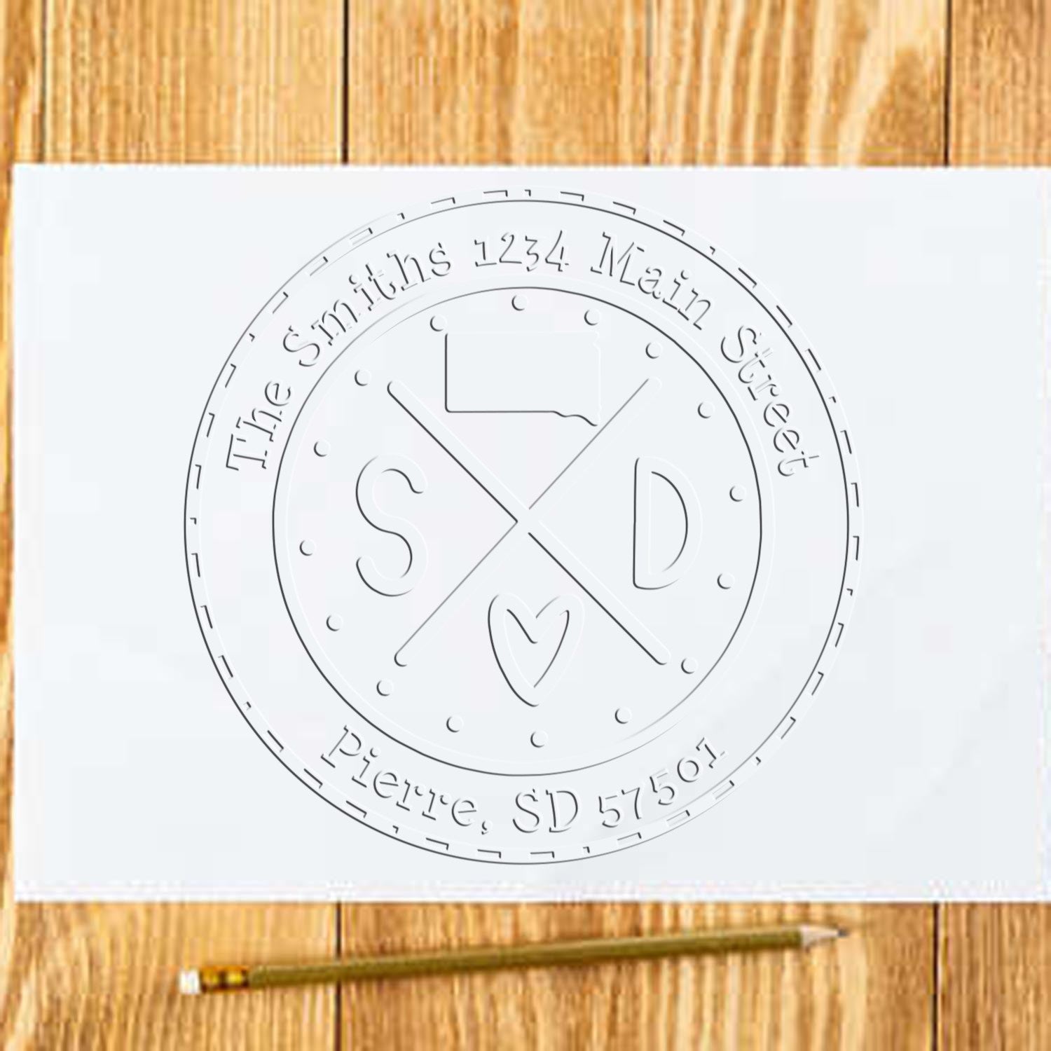 SD State Cross Custom Address Seal | Engineer Seal Stamps