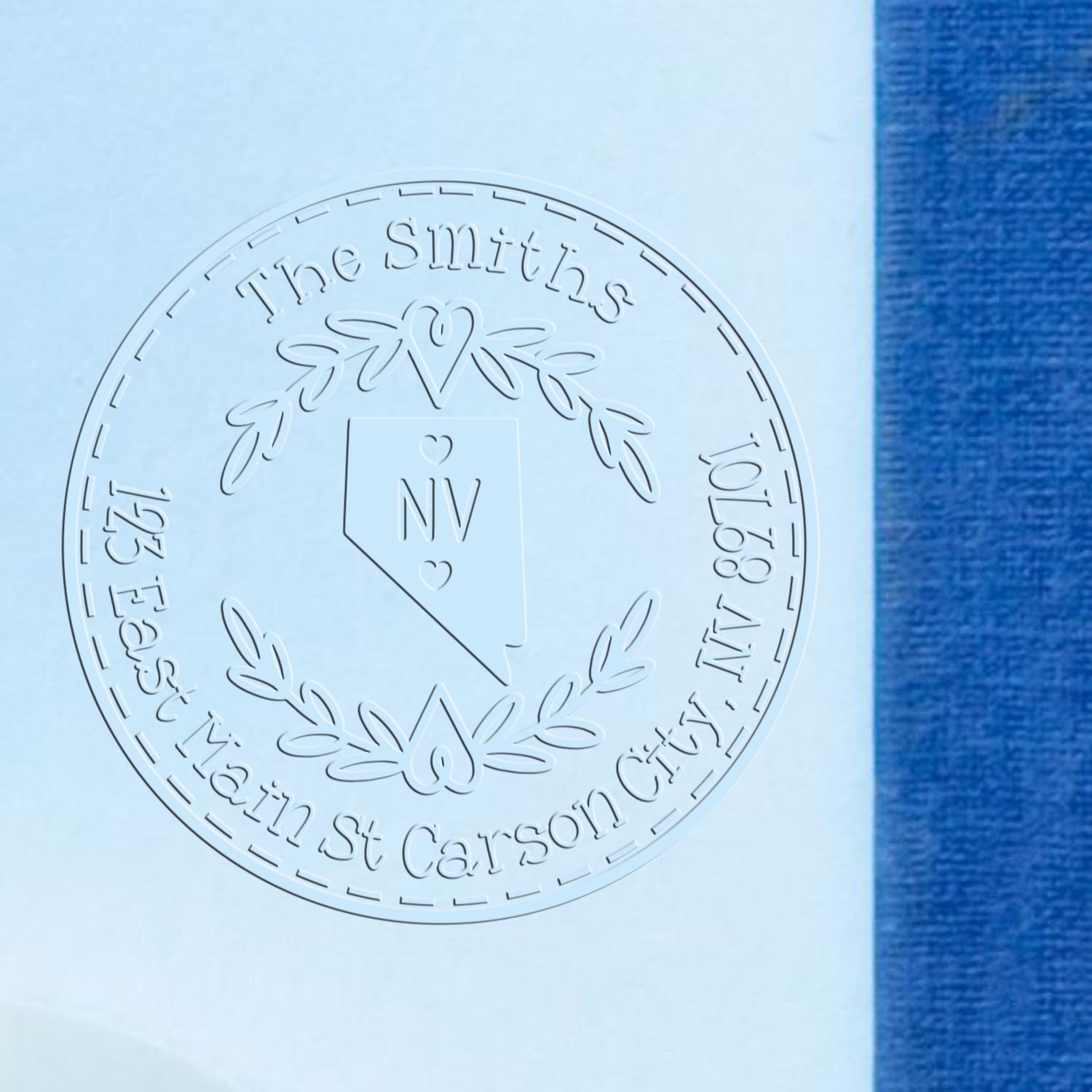 Customizable Nevada Decorative Wreath Address Return Embossed Seal ...