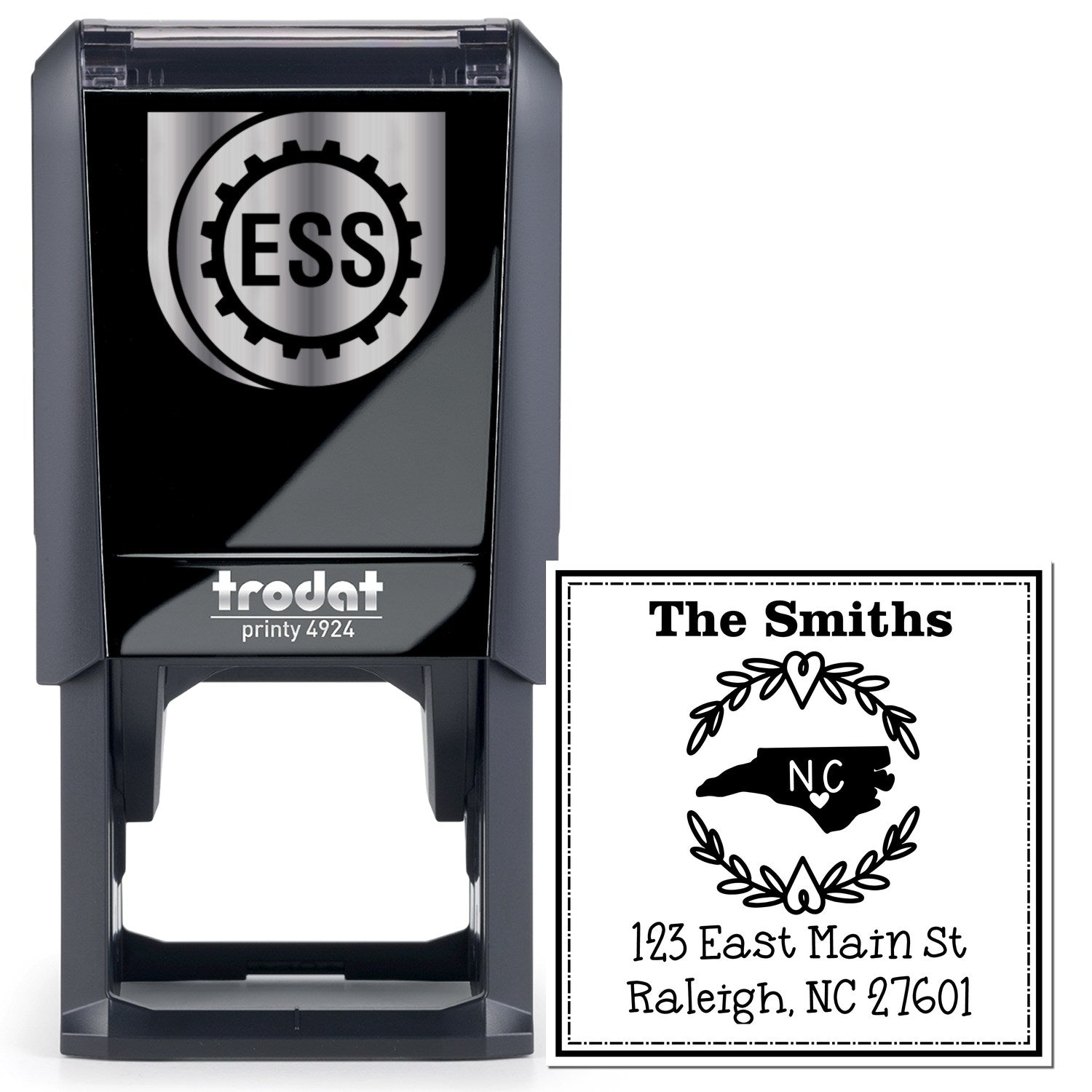 Customizable North Carolina Address Stamp: Self-Inking State Wreath ...