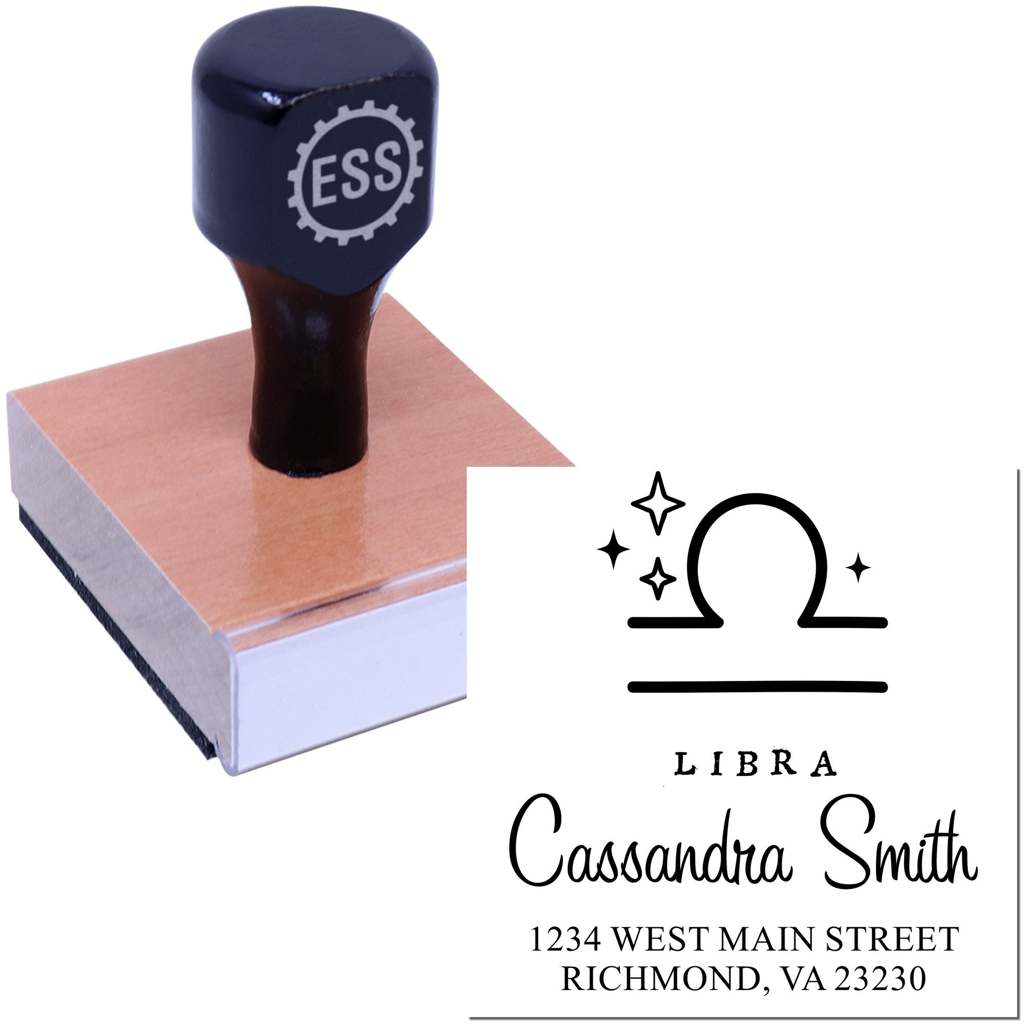 Personalized Return Address Stamp | Artistic Libra Zodiac Design ...