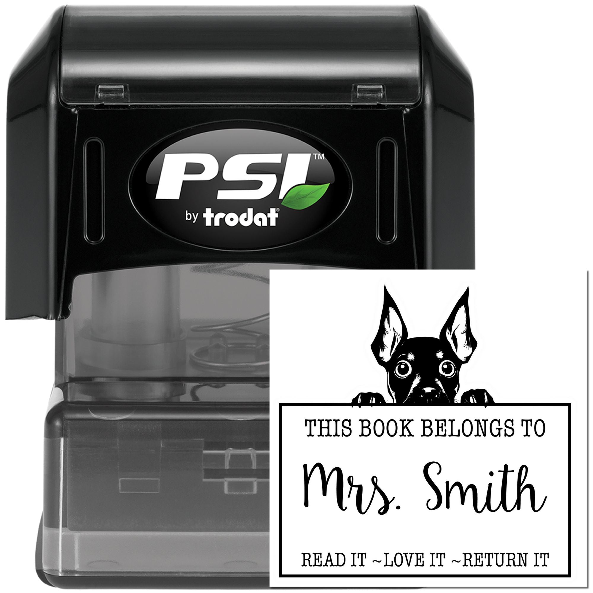 Personalized Read It Love It Stamp | Miniature Pinscher Book Label ...